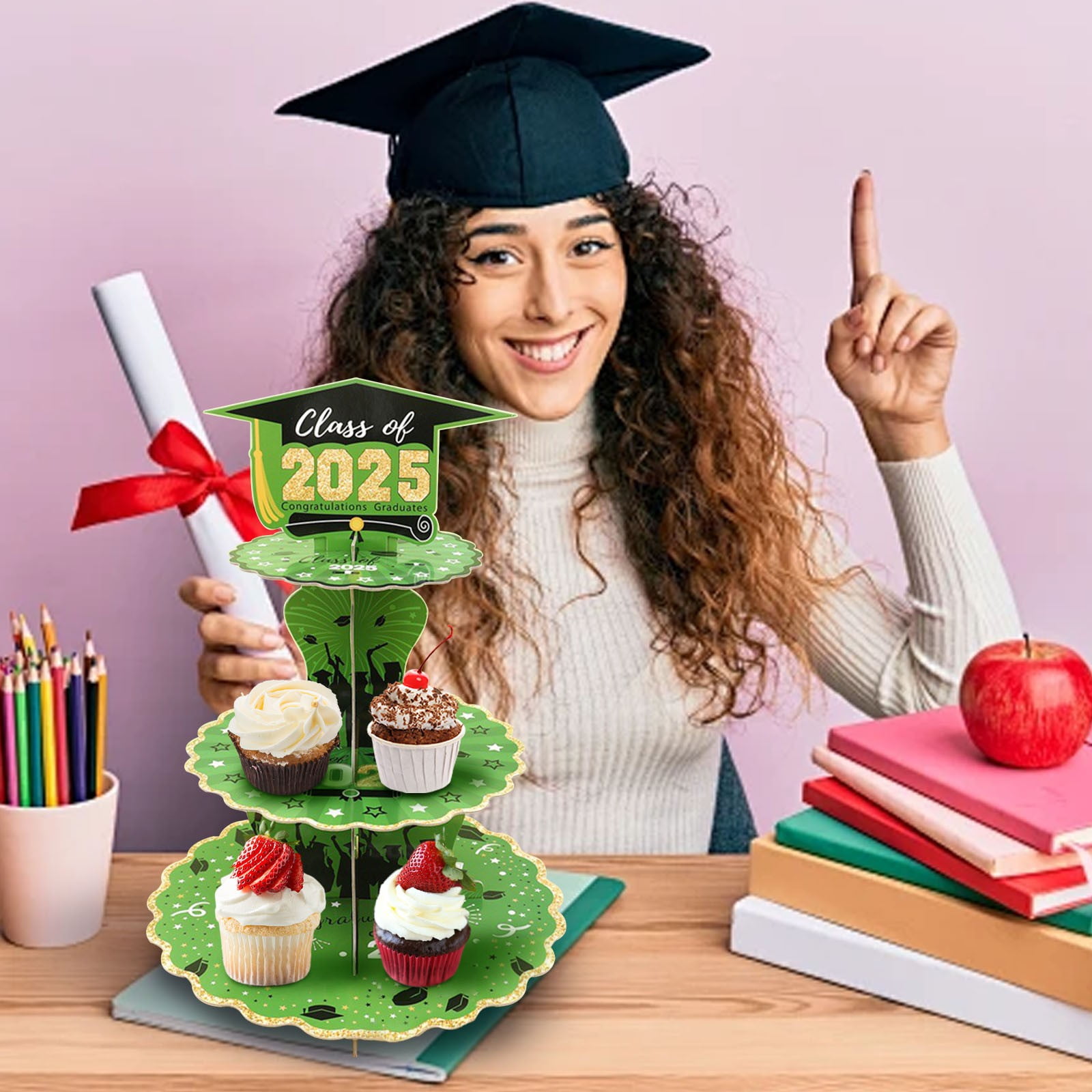 Graduation Cupcake Stands Graduation Hat Tiered Cupcake Display Holder ...