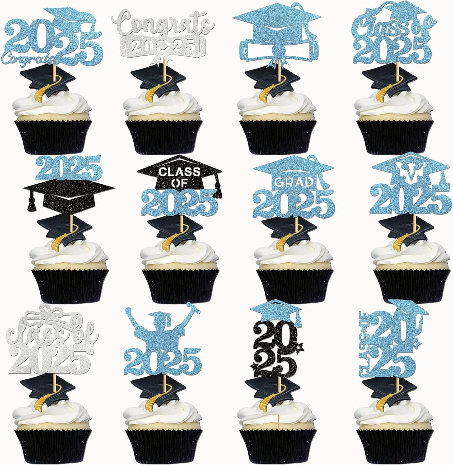 Graduation Cupcake Toppers 2025 Graduation Decorations Class of 2025 ...
