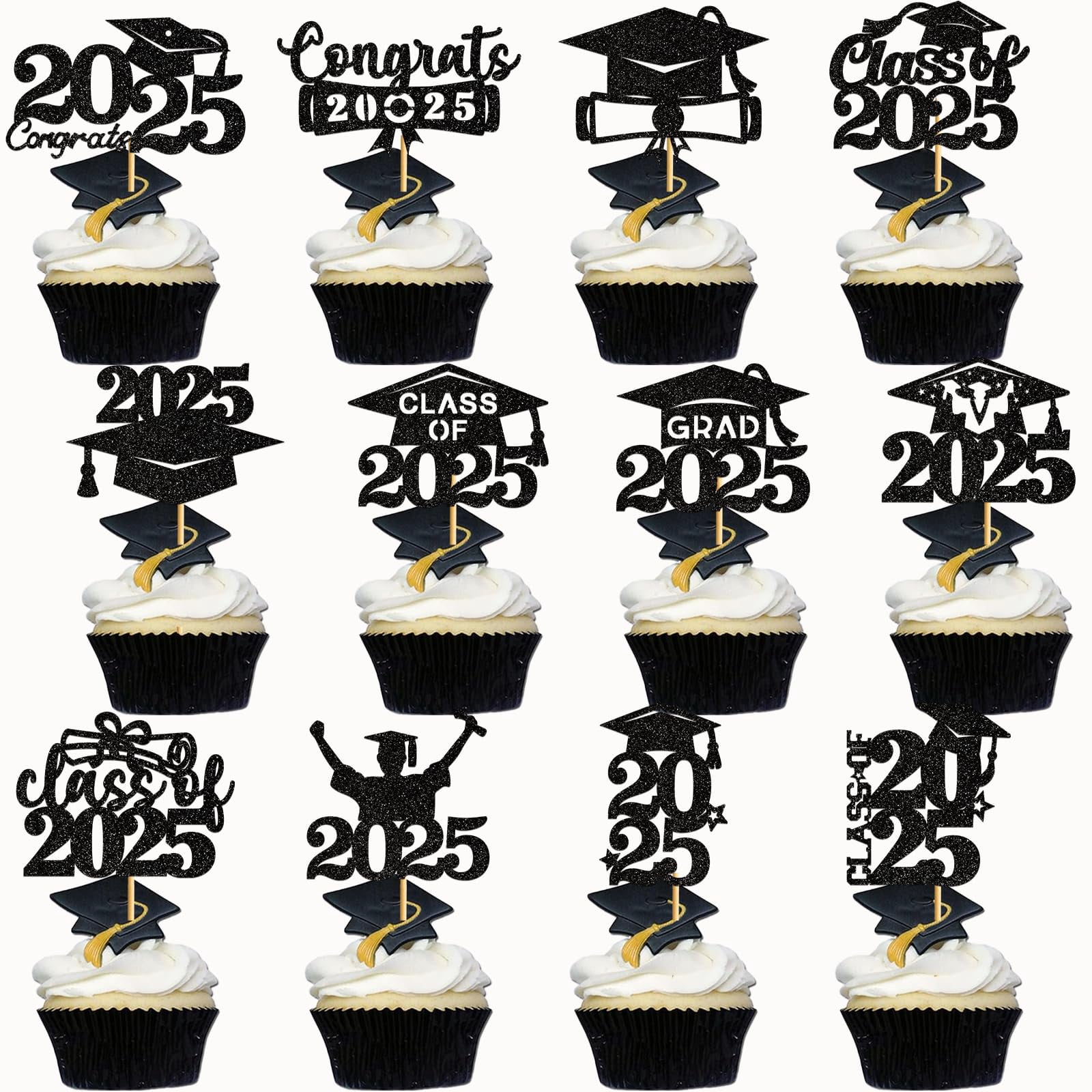 Graduation Cupcake Toppers 2025 Graduation Decorations RST1 Class of ...