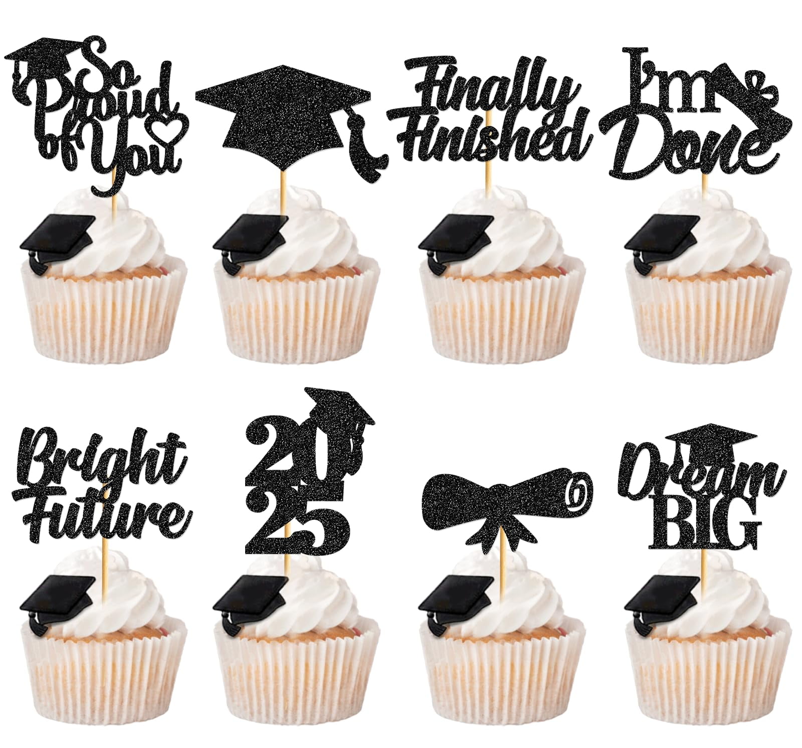 Graduation Cupcake Toppers 2025 Graduation Decorations RST1 Class of ...