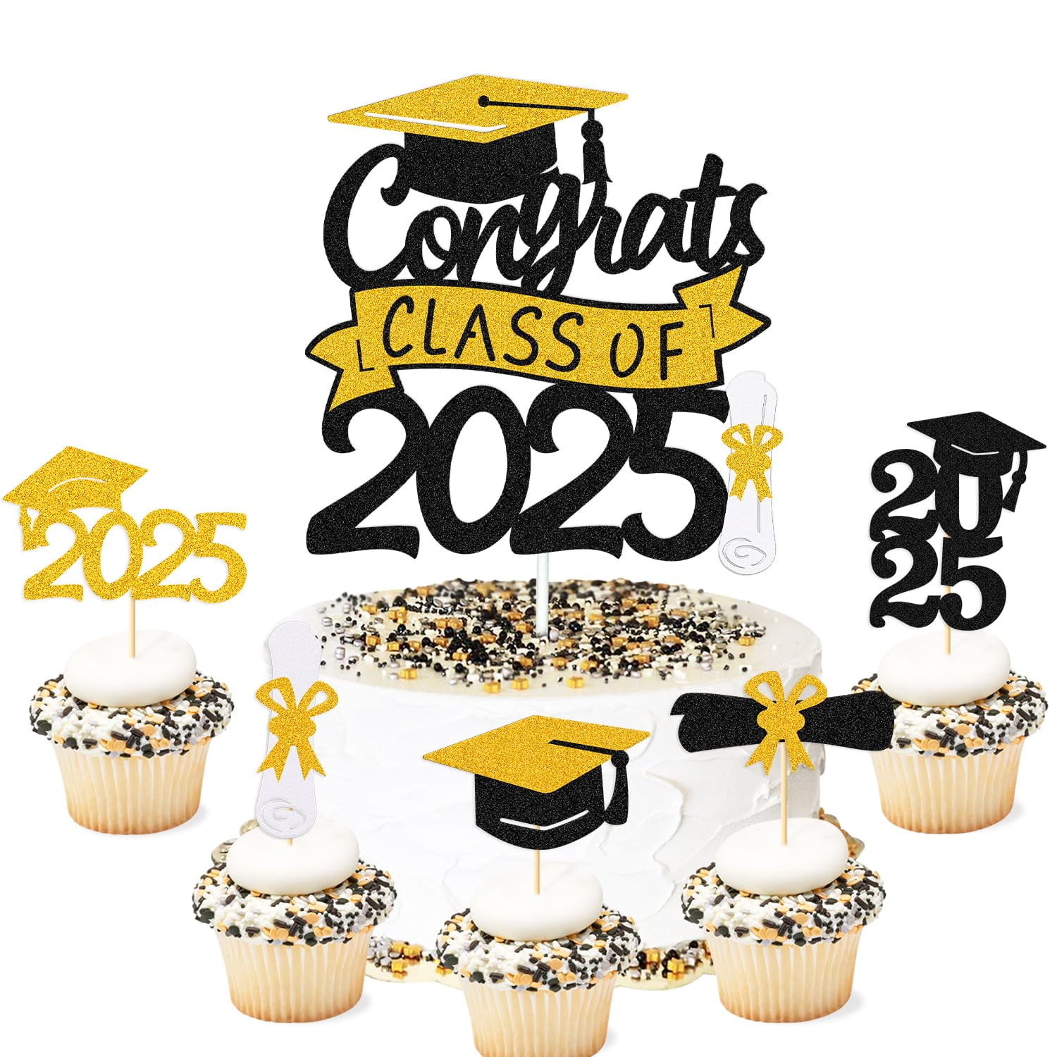 Graduation Cupcake Toppers Congrats IFF17 Grad Class of Cake Decoration ...