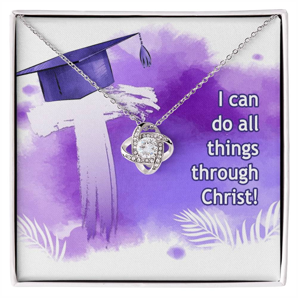 Graduation Day - Love Knot Necklace - Gift Box Included - 14K White ...