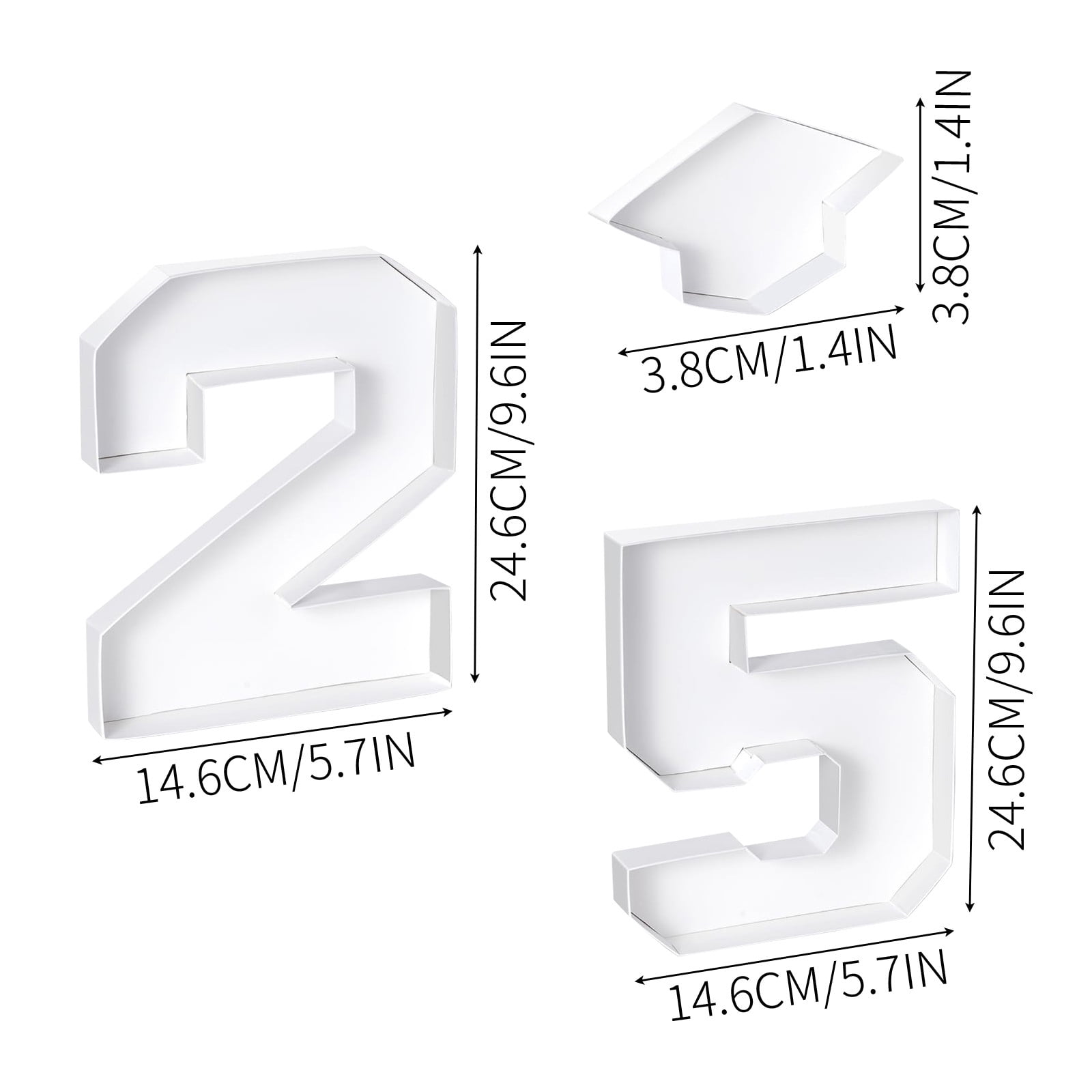 Graduation Decor 2025 - 9.6” 2025 Charcuterie Numbers Fillable Plastic ...