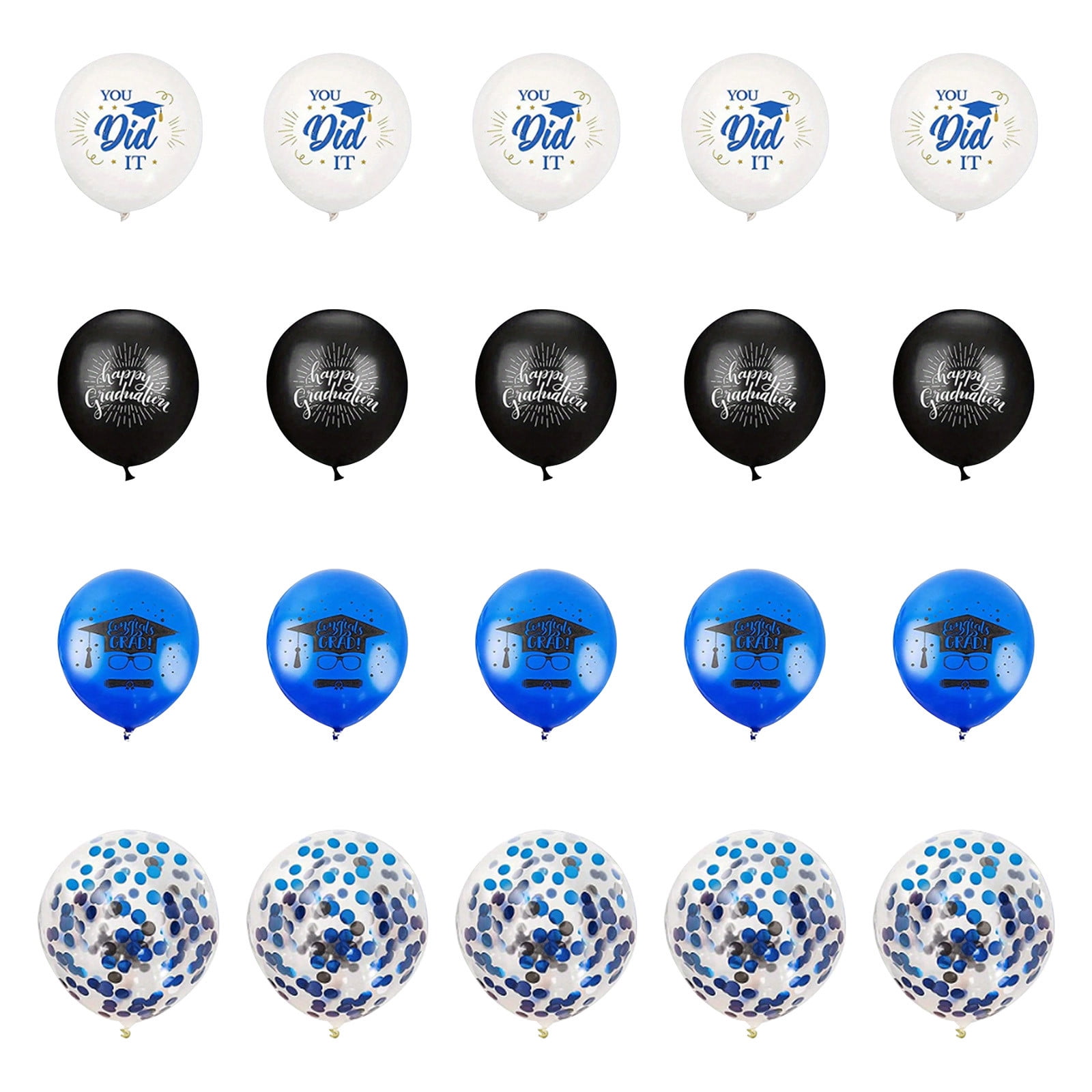 Graduation Decoration Kit, Blue and Black Graduation Party Supplies, 20 ...