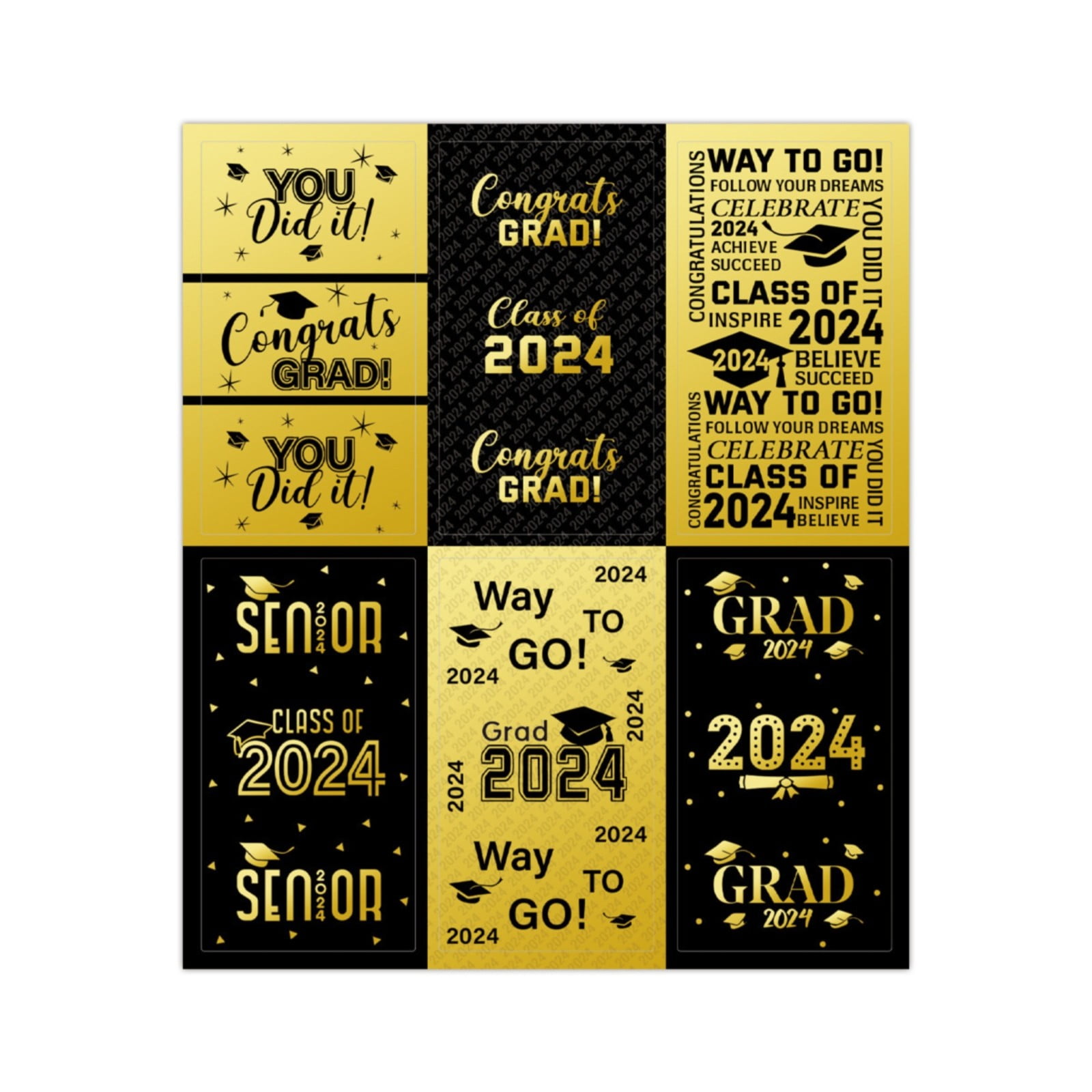Graduation Decoration Label Sticker Congratulations Mini Packaging ...