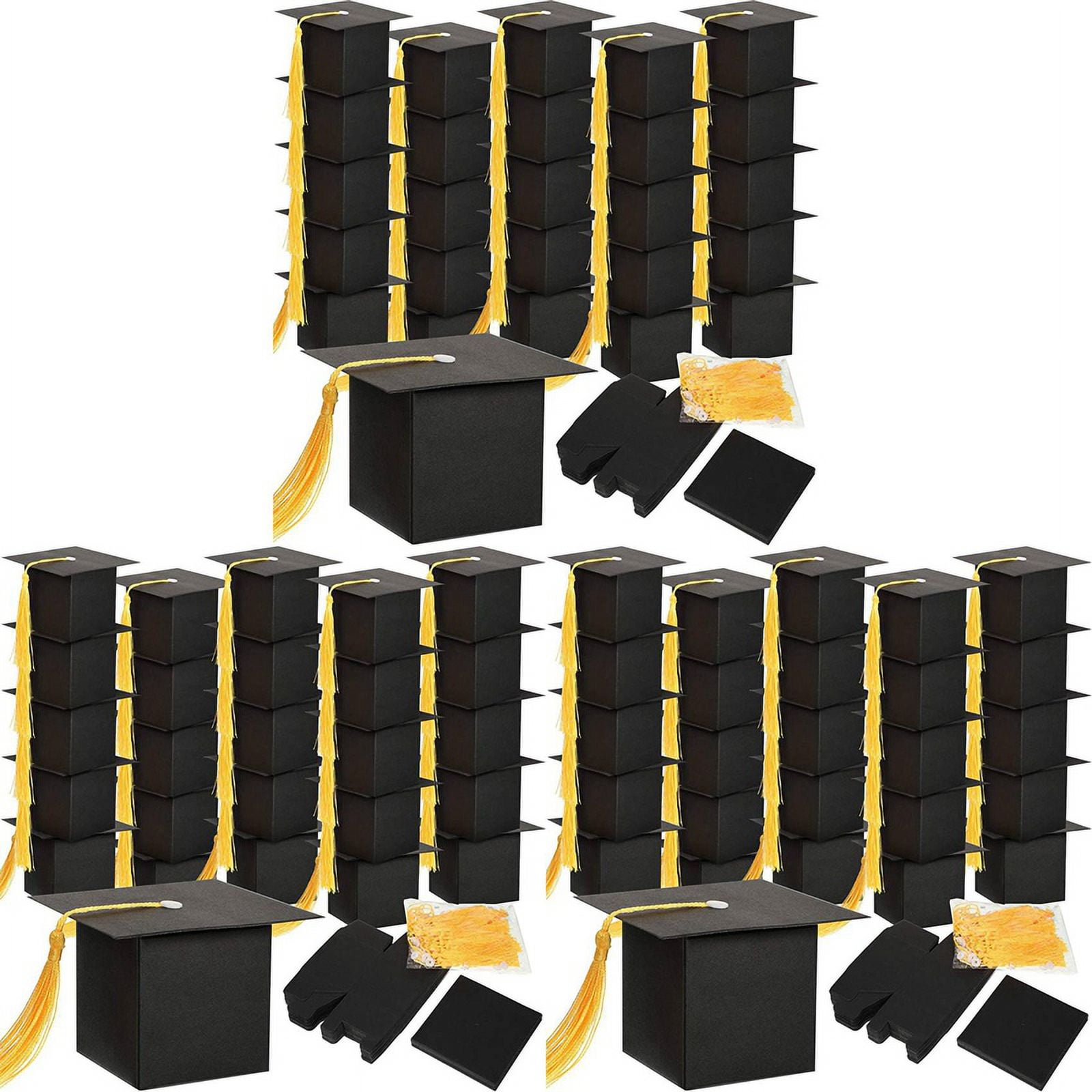 Graduation Decorations 150PCS Graduation Candy Box DIY Grad Cap Box for ...