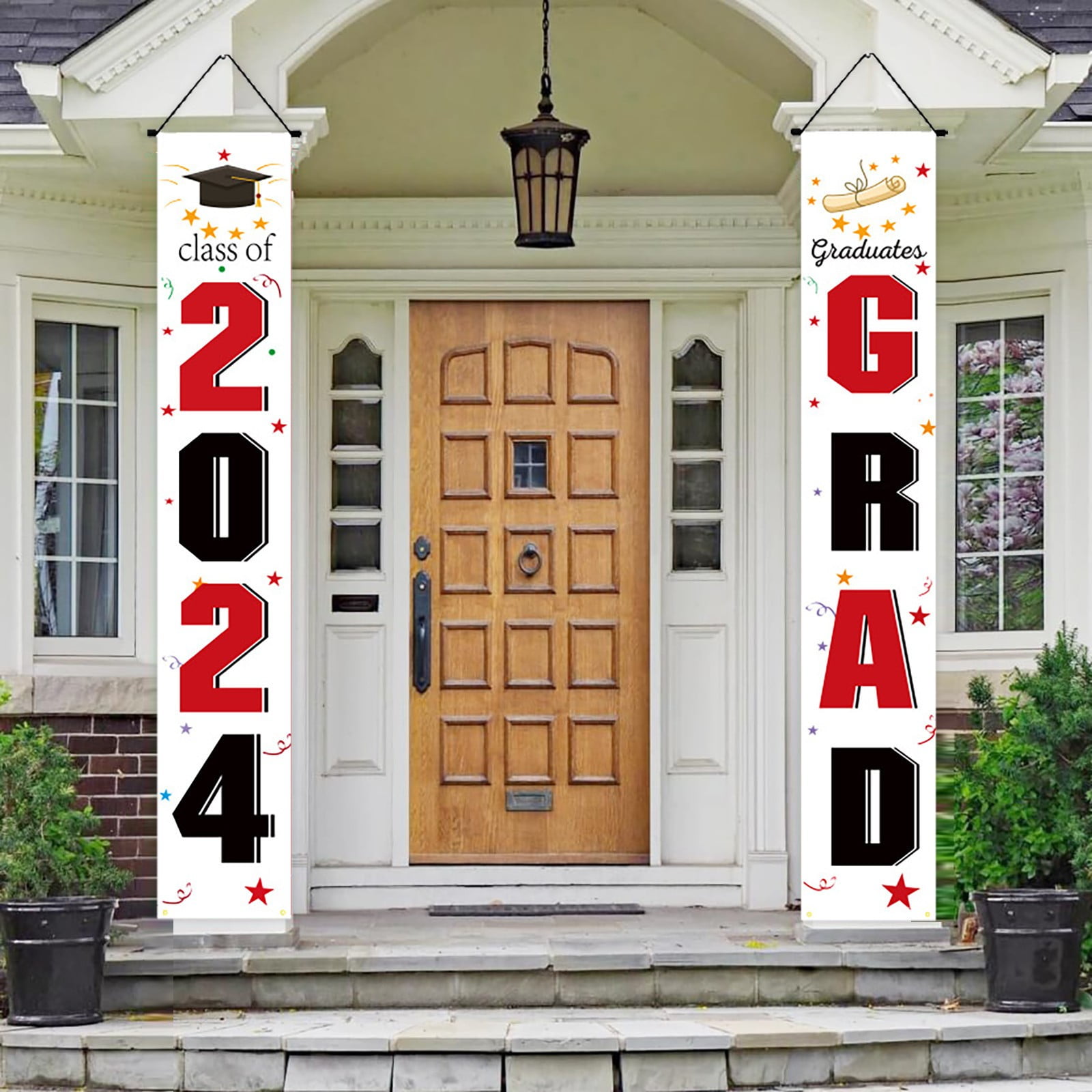 Graduation Decorations 2024 GRAD Banner Blue Porch Door Sign Welcome ...