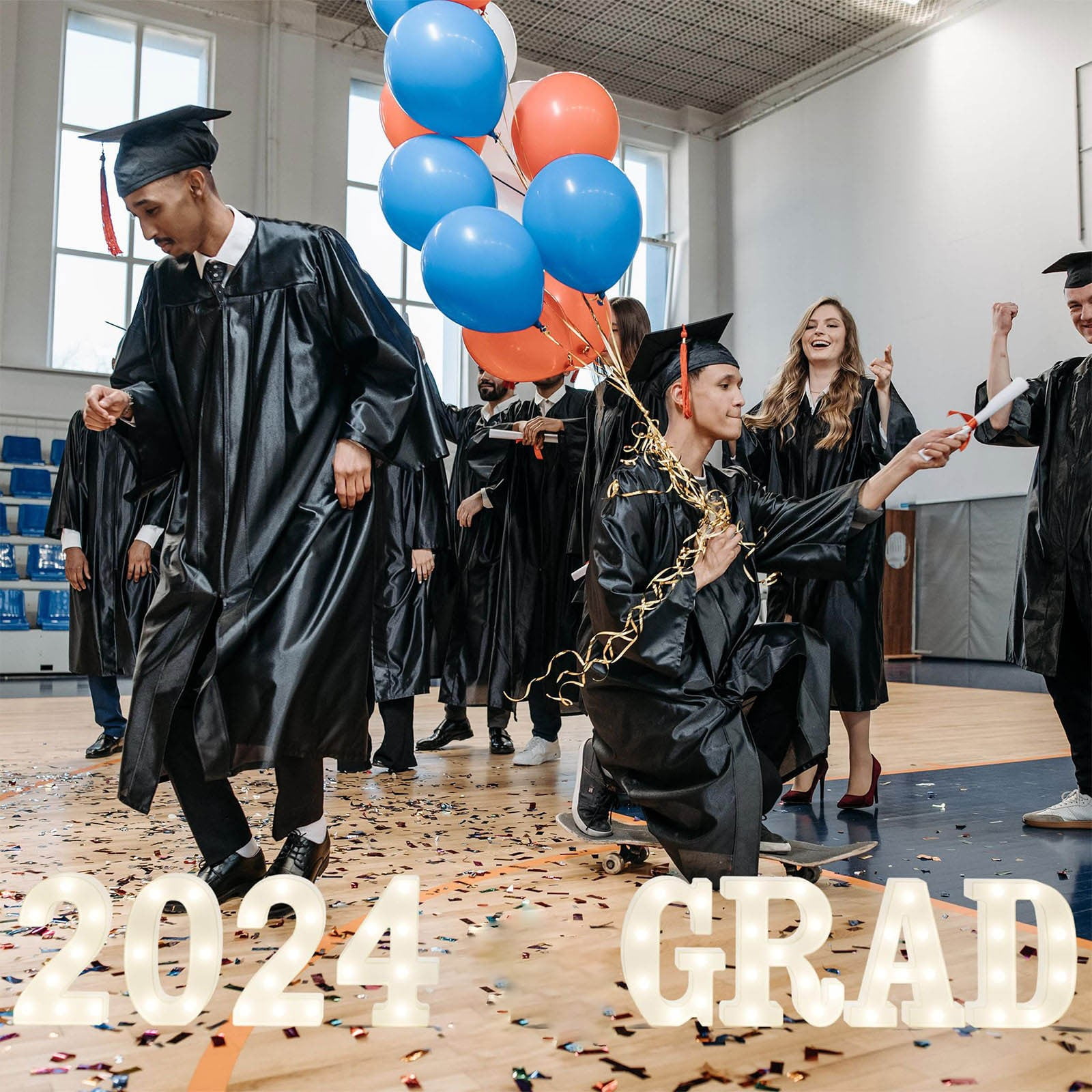 Graduation Decorations 20248 Led Long Light Up Letters 'Grad 2024' And ...