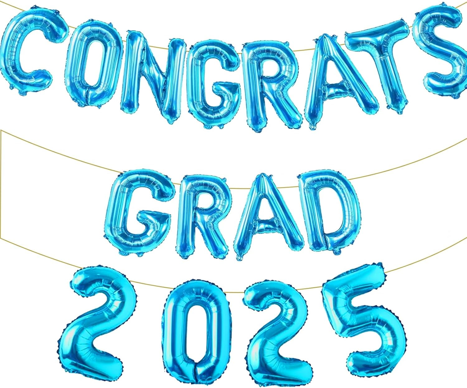 Graduation Decorations 2025,16Inch Blue Congrats Grad Banner Balloons ...