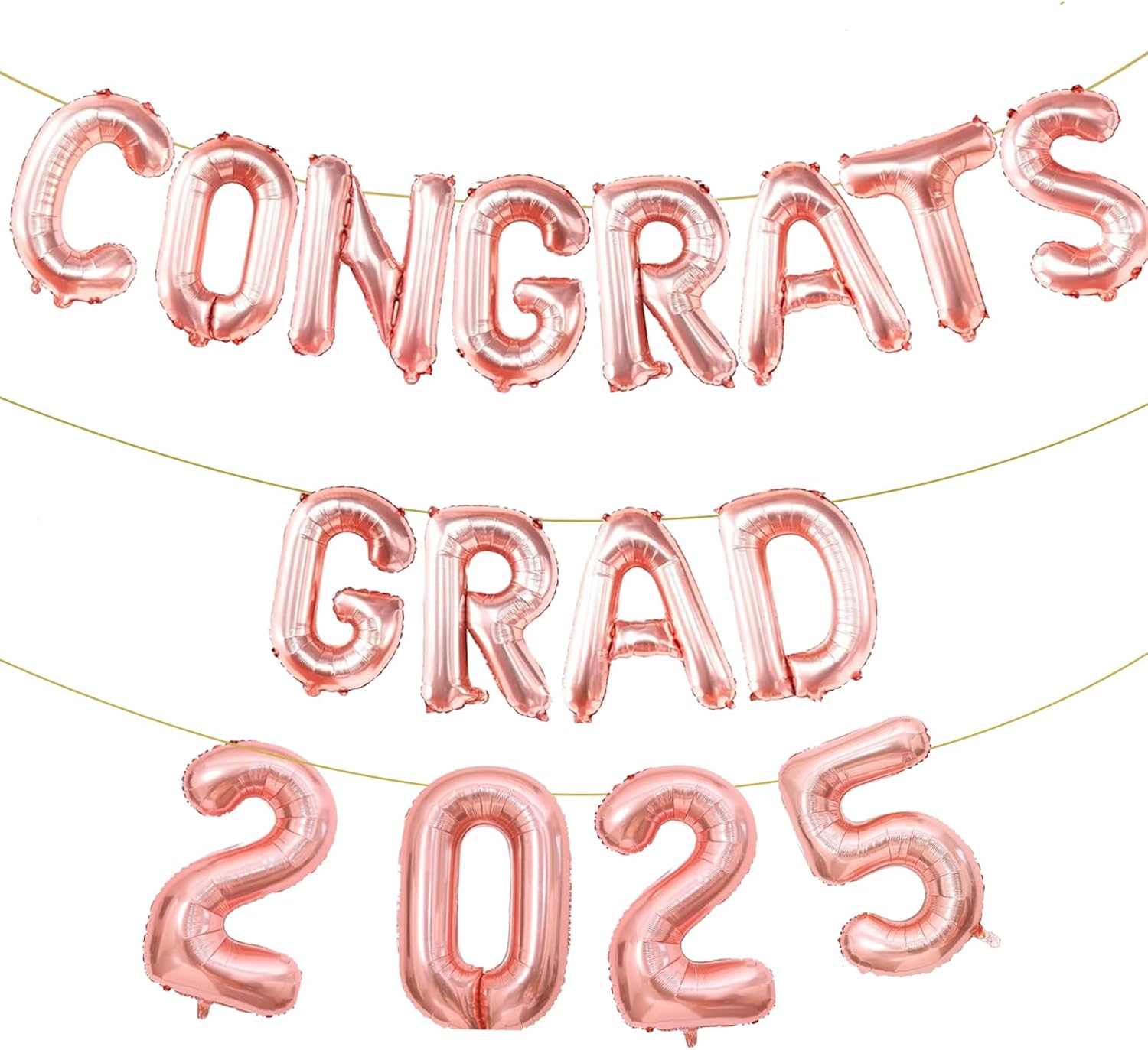 Graduation Decorations 2025,16Inch Gold Congrats Grad Banner Balloons ...