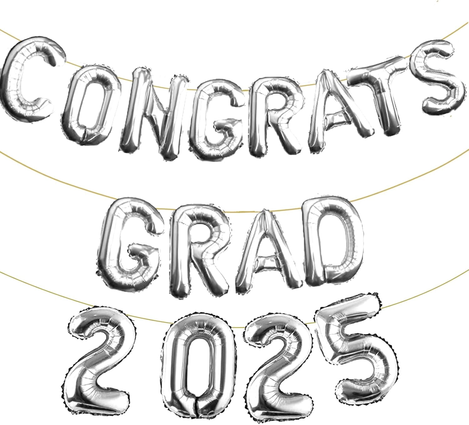 Graduation Decorations 2025,16Inch Gold Congrats Grad Banner Balloons ...