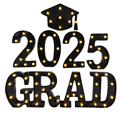 Graduation Decorations 2025, 2 LED Long Marquee Light Up Letters 'GRAD' and '2025', Graduation ...