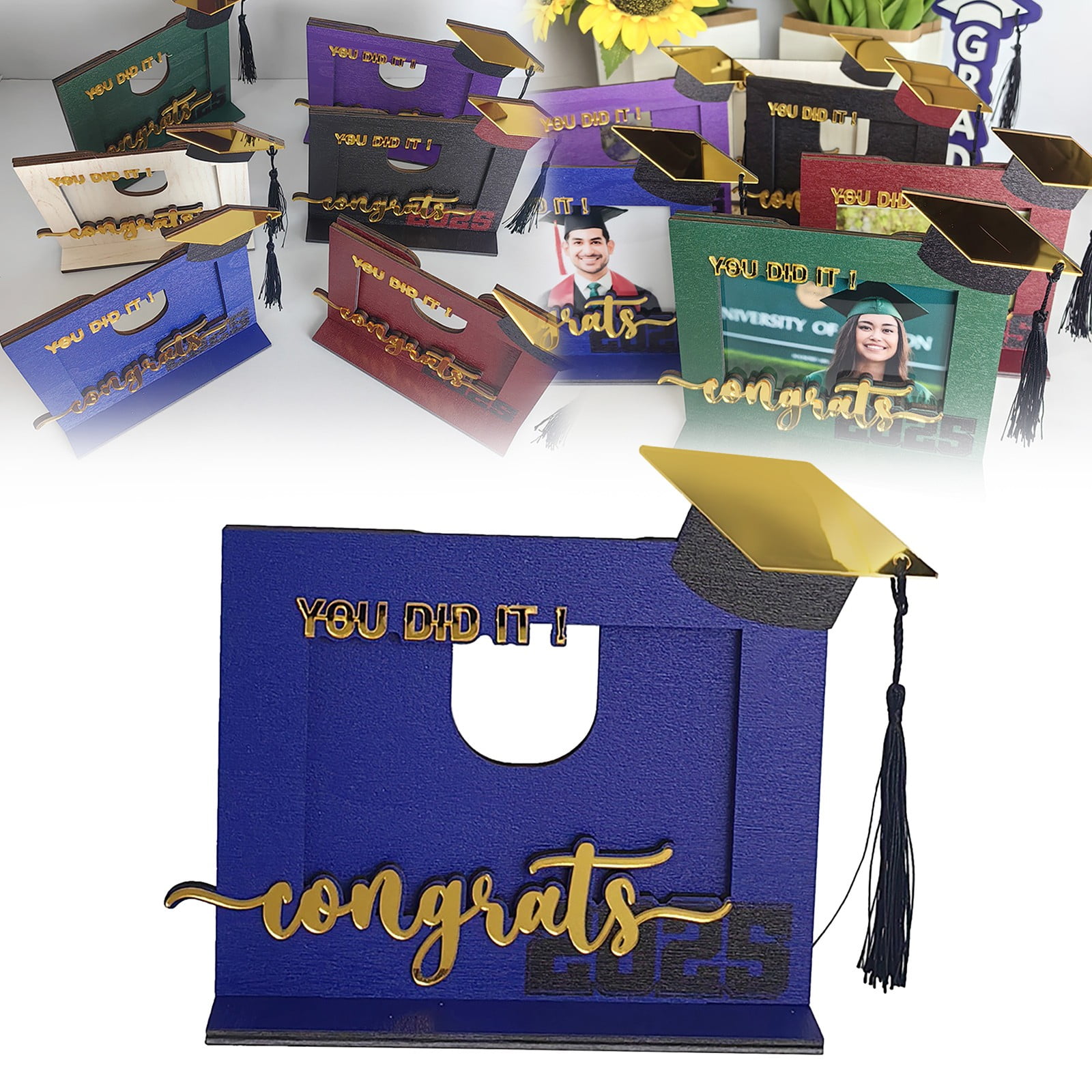 Graduation Decorations 2025,2025 Graduation Photo Frame Wooden Tabletop ...