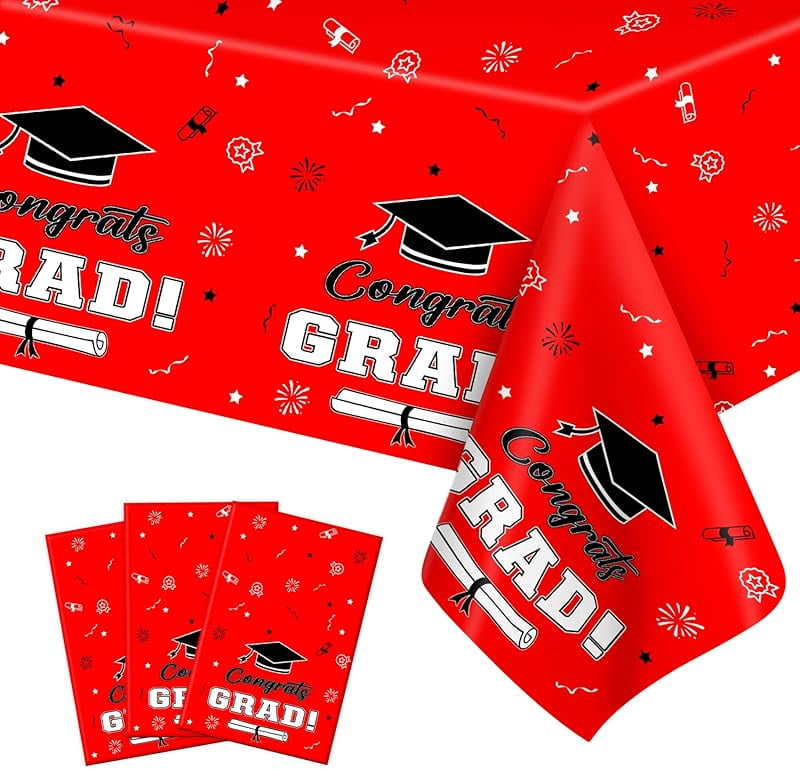 Graduation Decorations 2025, 3 Pack Black Gold Plastic Graduation ...