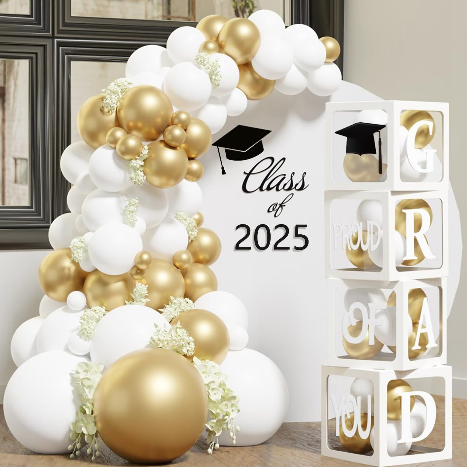 Graduation Decorations 2025,4TRDN Pcs Transparent Balloon Boxes with ...