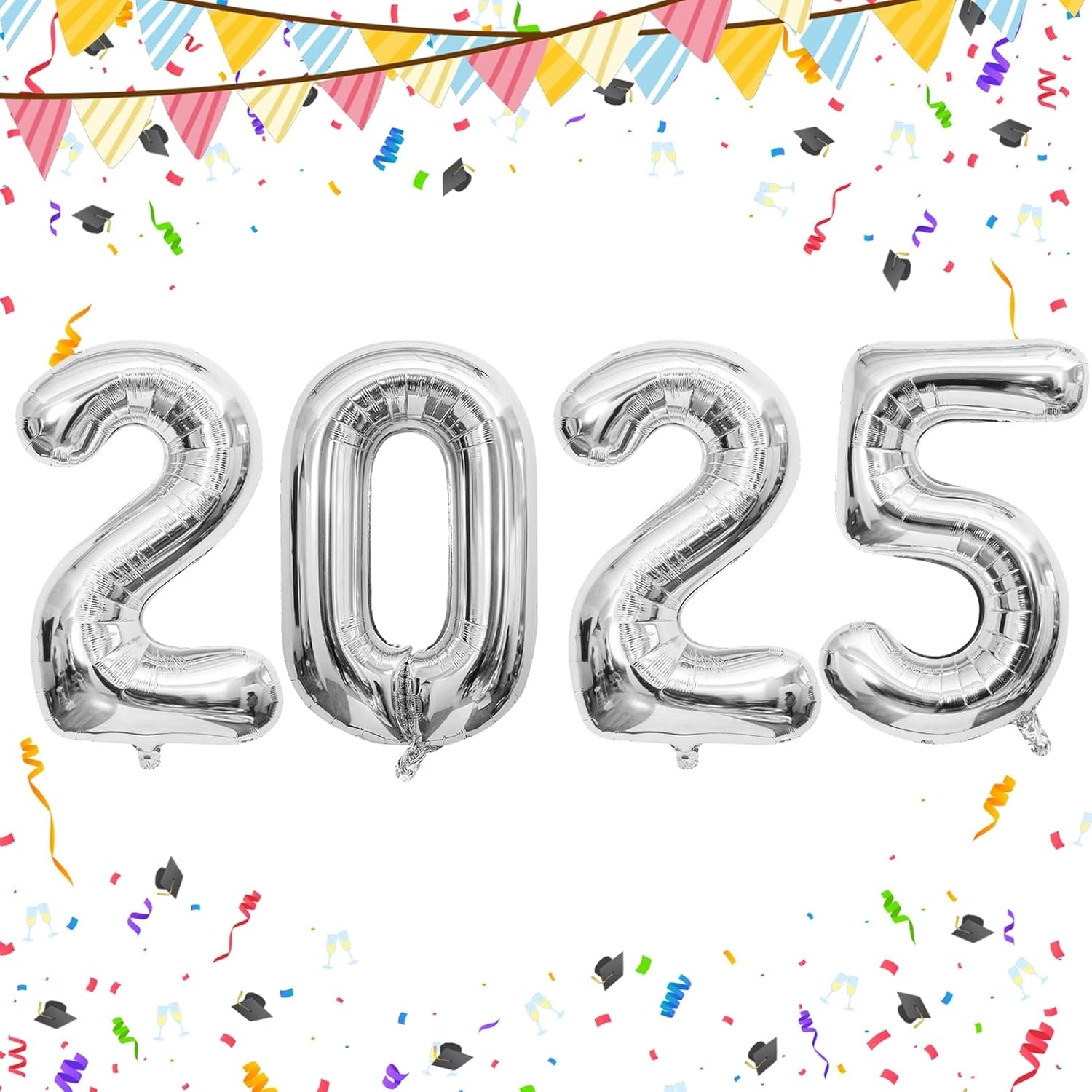 Graduation Decorations 2025 Balloons, Gold Large 32 Inch Foil Number ...