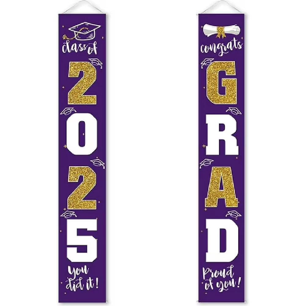 Graduation Decorations 2025 Banner Porch Sign Colorful 2025 of Class ...