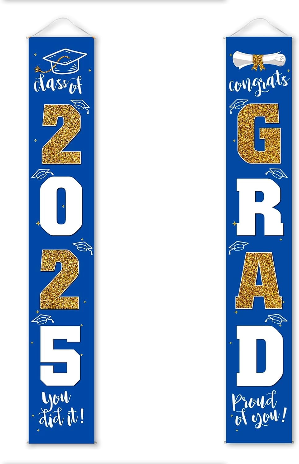 Graduation Decorations 2025 Banner Porch Sign Purple Silver for Class ...