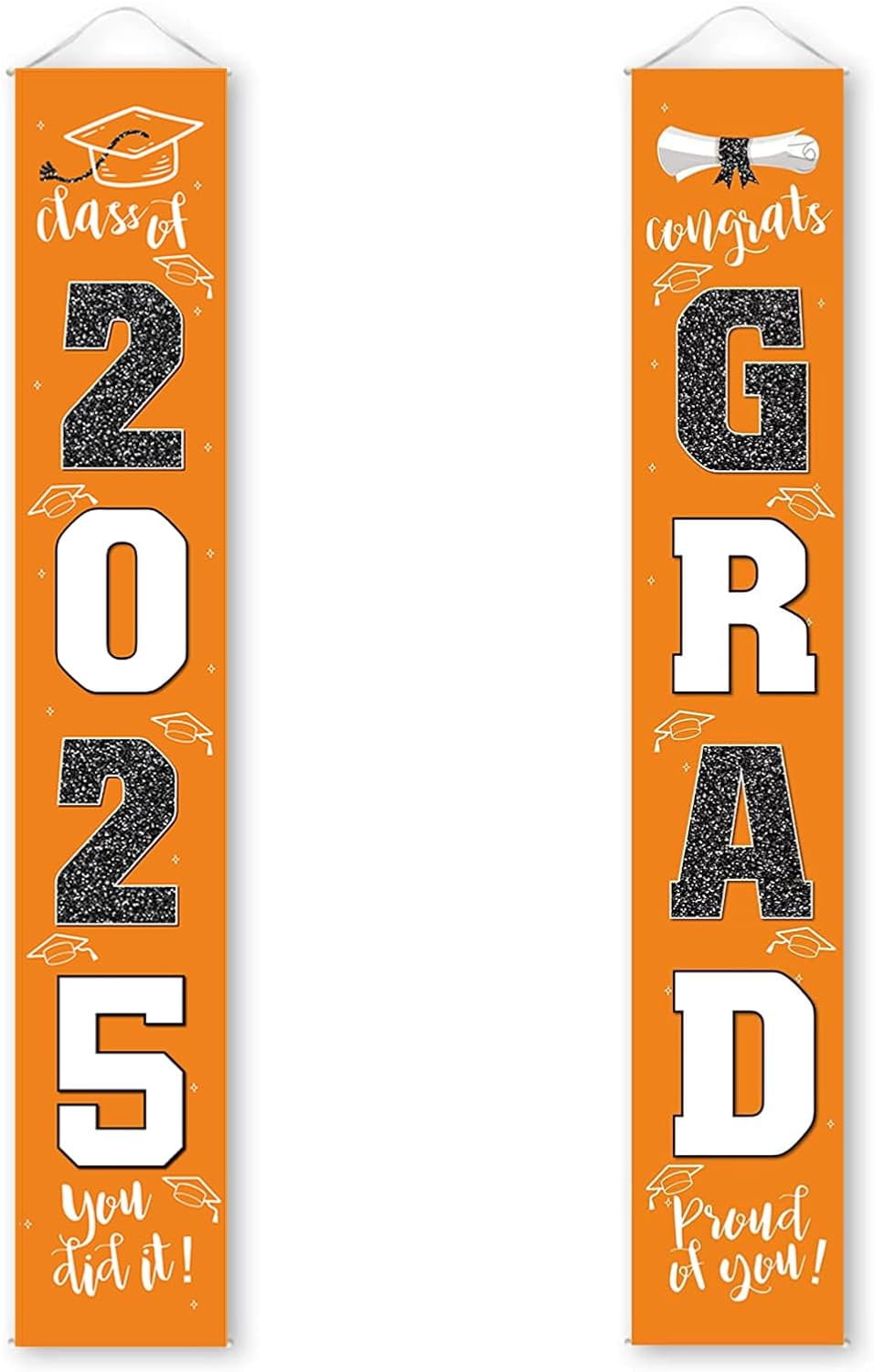 Graduation Decorations 2025 Banner Porch Sign Purple Silver for Class ...