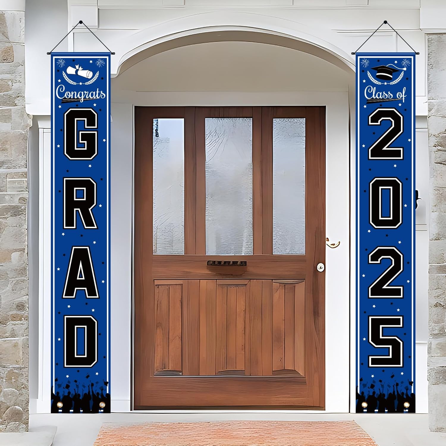Graduation Decorations 2025 - Blue Congrats Grad Porch Banner for ...
