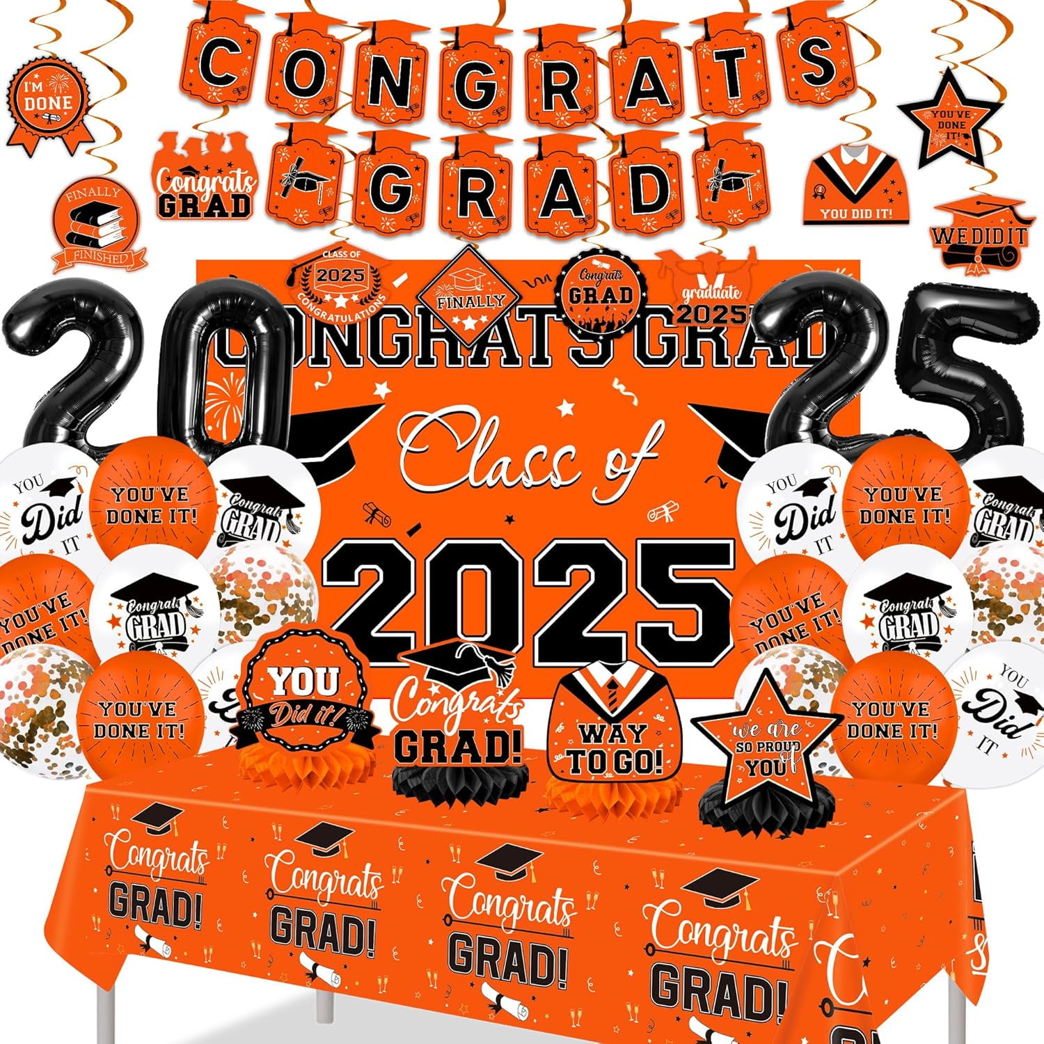 Graduation Decorations 2025, Class of 2025 Backdrop, Banner, 2025 Foil ...