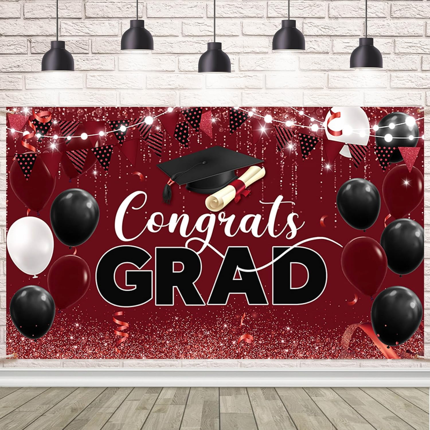 Graduation Decorations 2025 Congrats Grad Backdrop Pink Gold Glitter ...