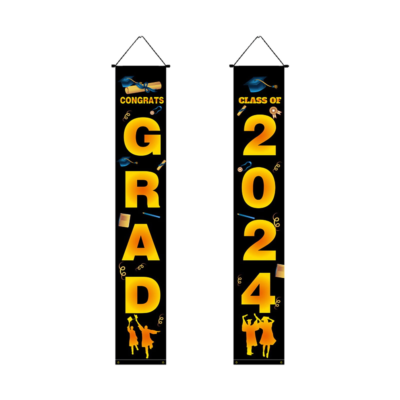 Graduation Decorations 2025 GRAD Banner Blue Porch Door Sign Welcome ...