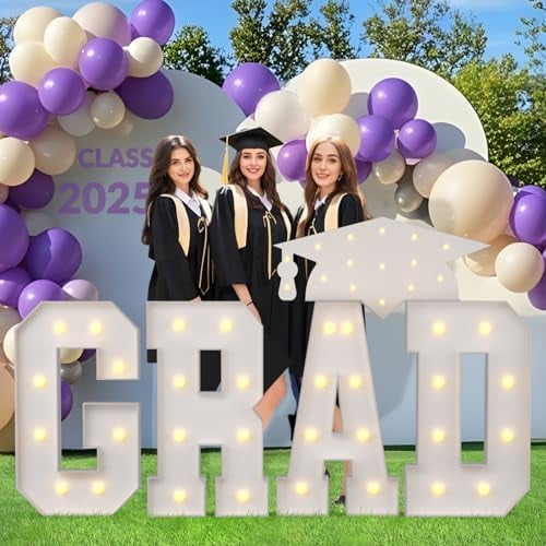 Graduation Decorations 2025, GRAD Marquee Letters 3 Feet Tall ...
