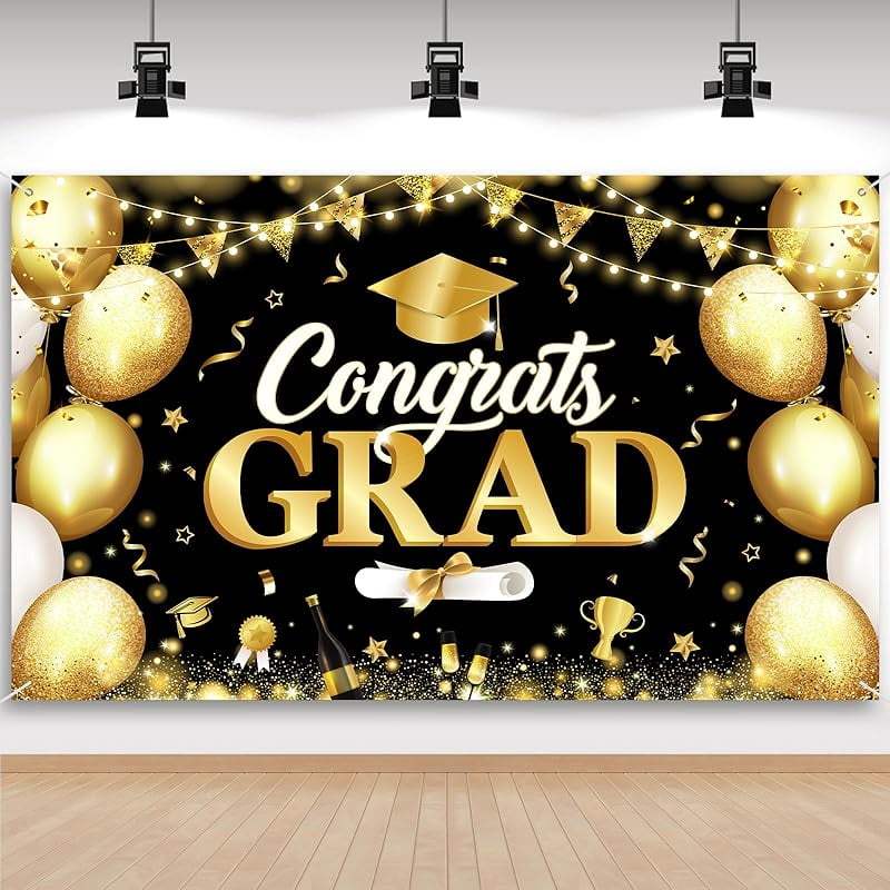 Graduation Decorations 2025 Graduation Backdrop Congrats Grad Banner ...