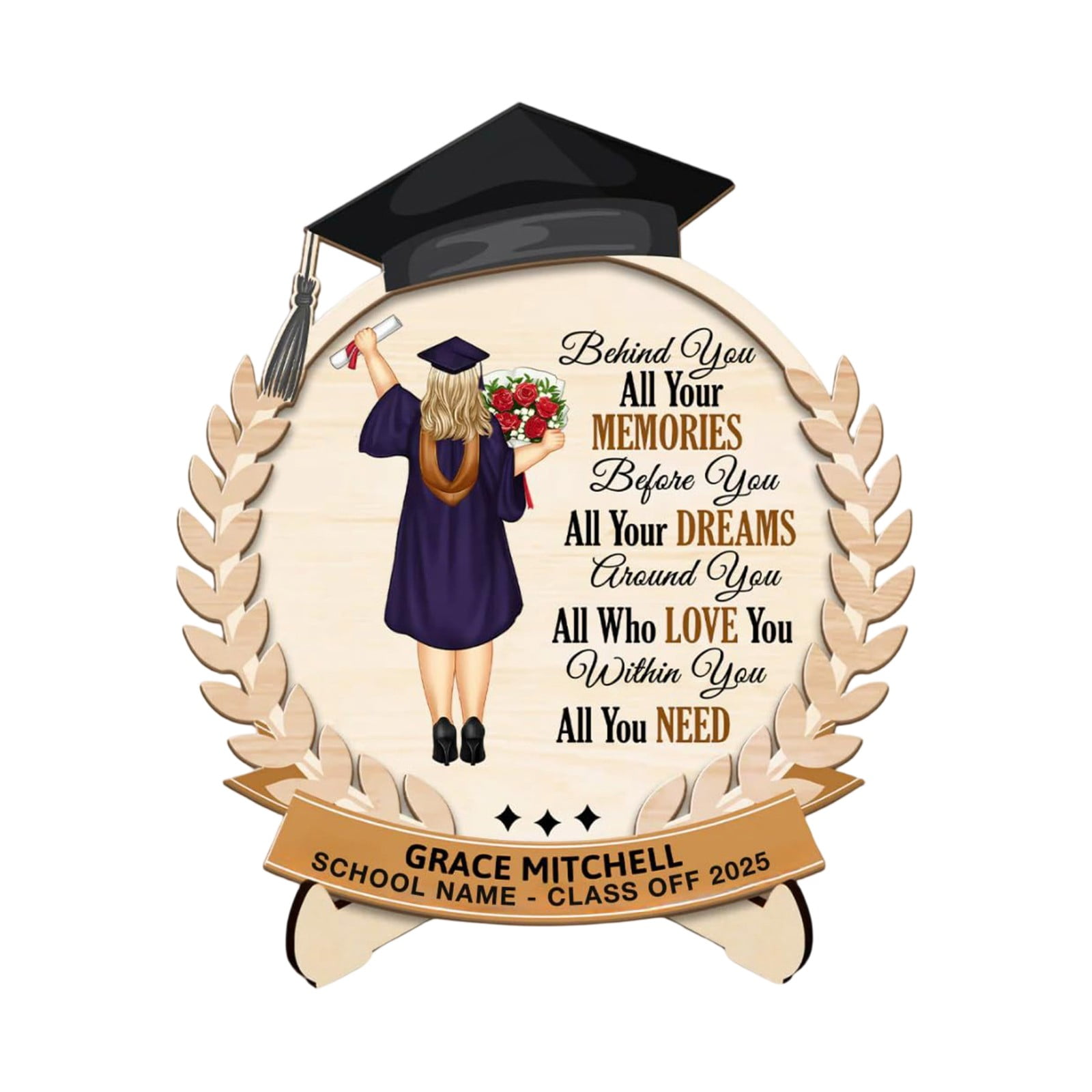 Graduation Decorations 2025 Personalized Graduation Plaque With Cap And ...