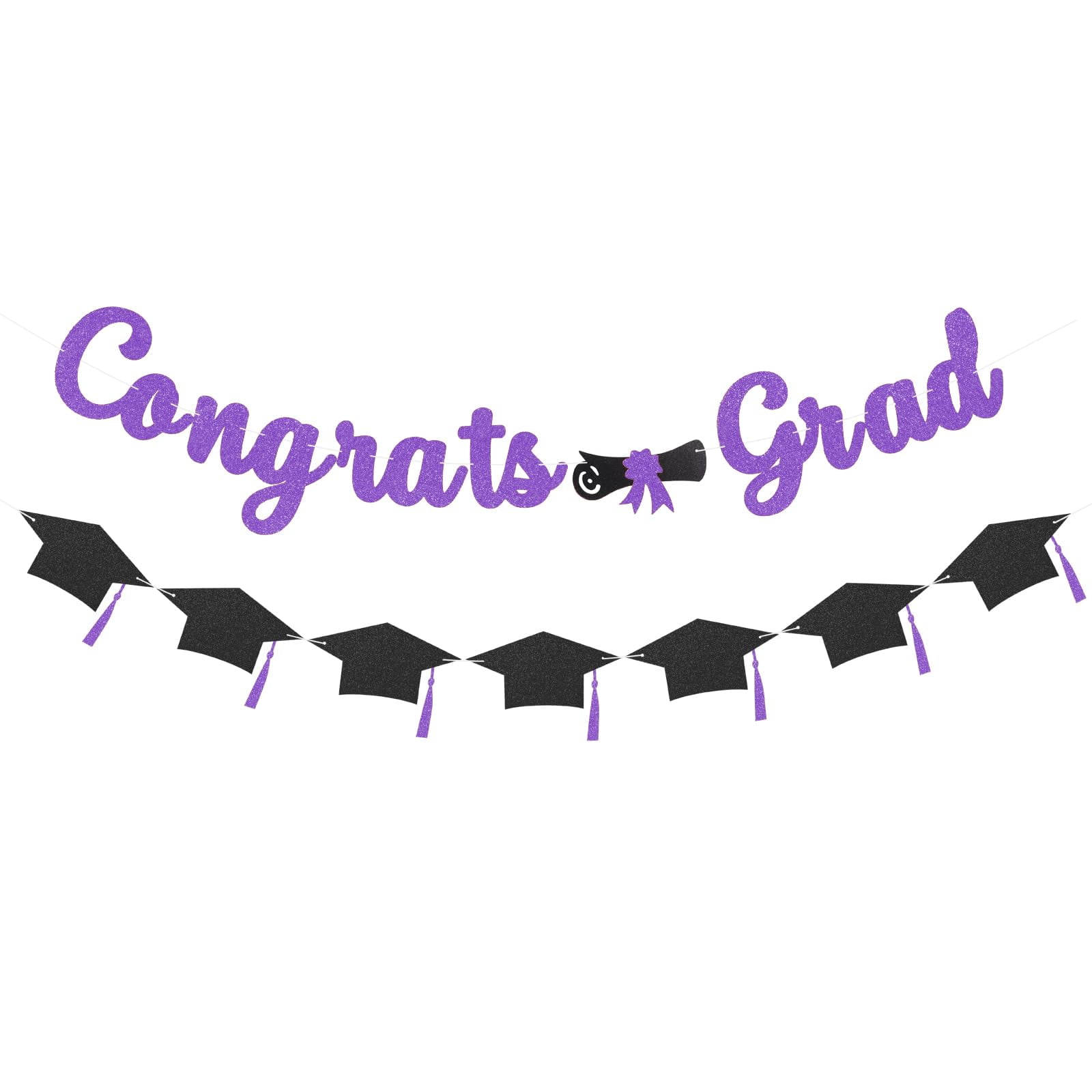 Graduation Decorations of 2025 Pre-Strung Congrats Grad Banner ...