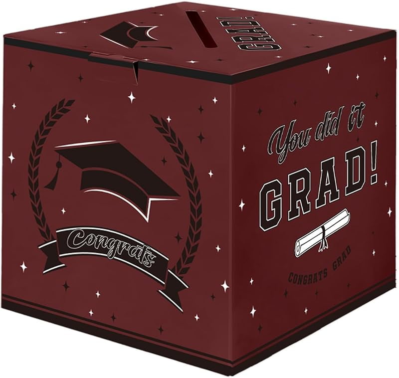 Graduation Decorations 2025 Red Graduation Card Box Card Boxes for ...