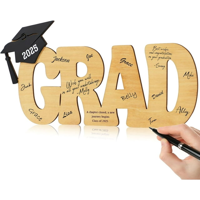Graduation Decorations 2025, Wood Graduation Signature Sign, Rustic ...