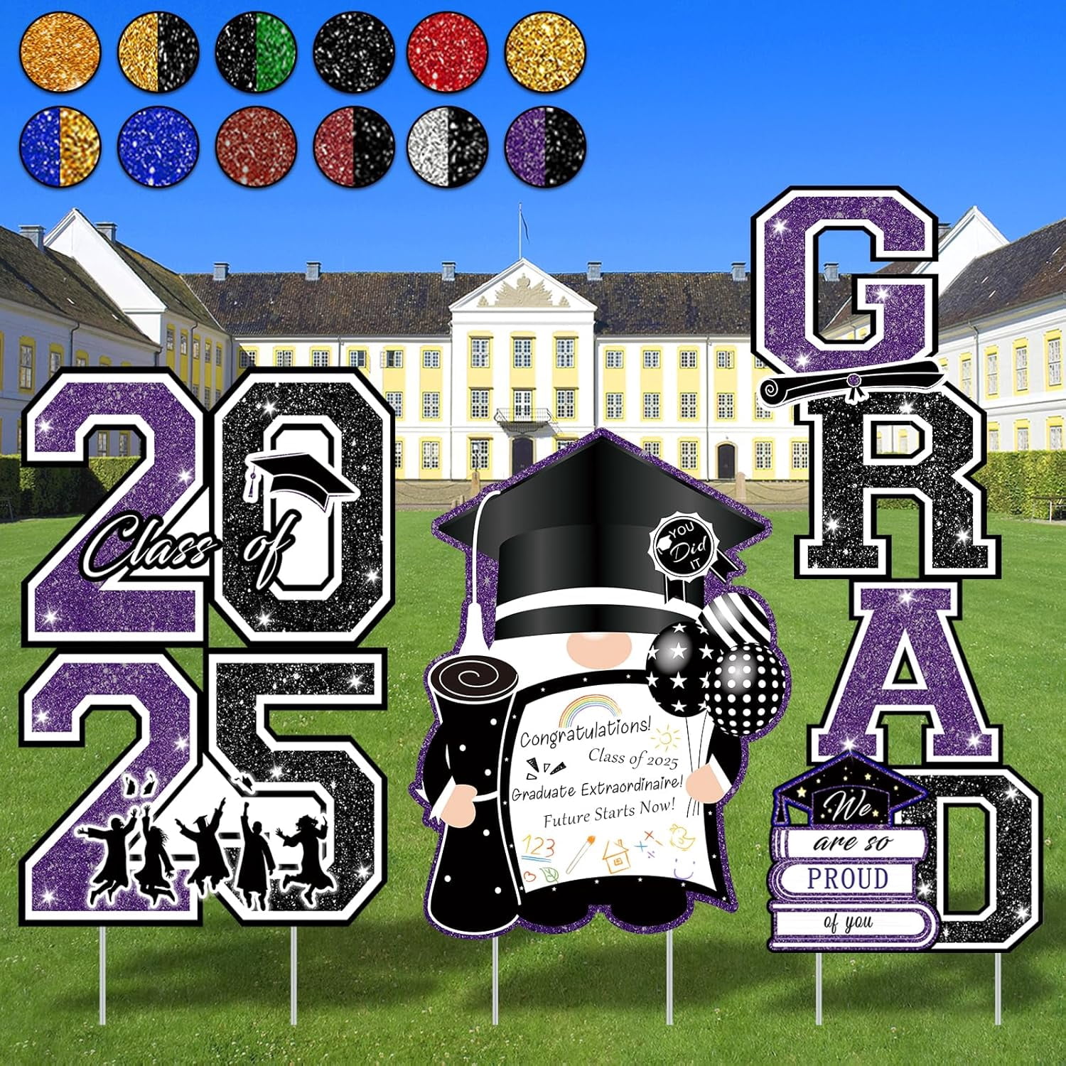 Graduation Decorations 2025 Yard Sign Purple and Black Waterproof ...