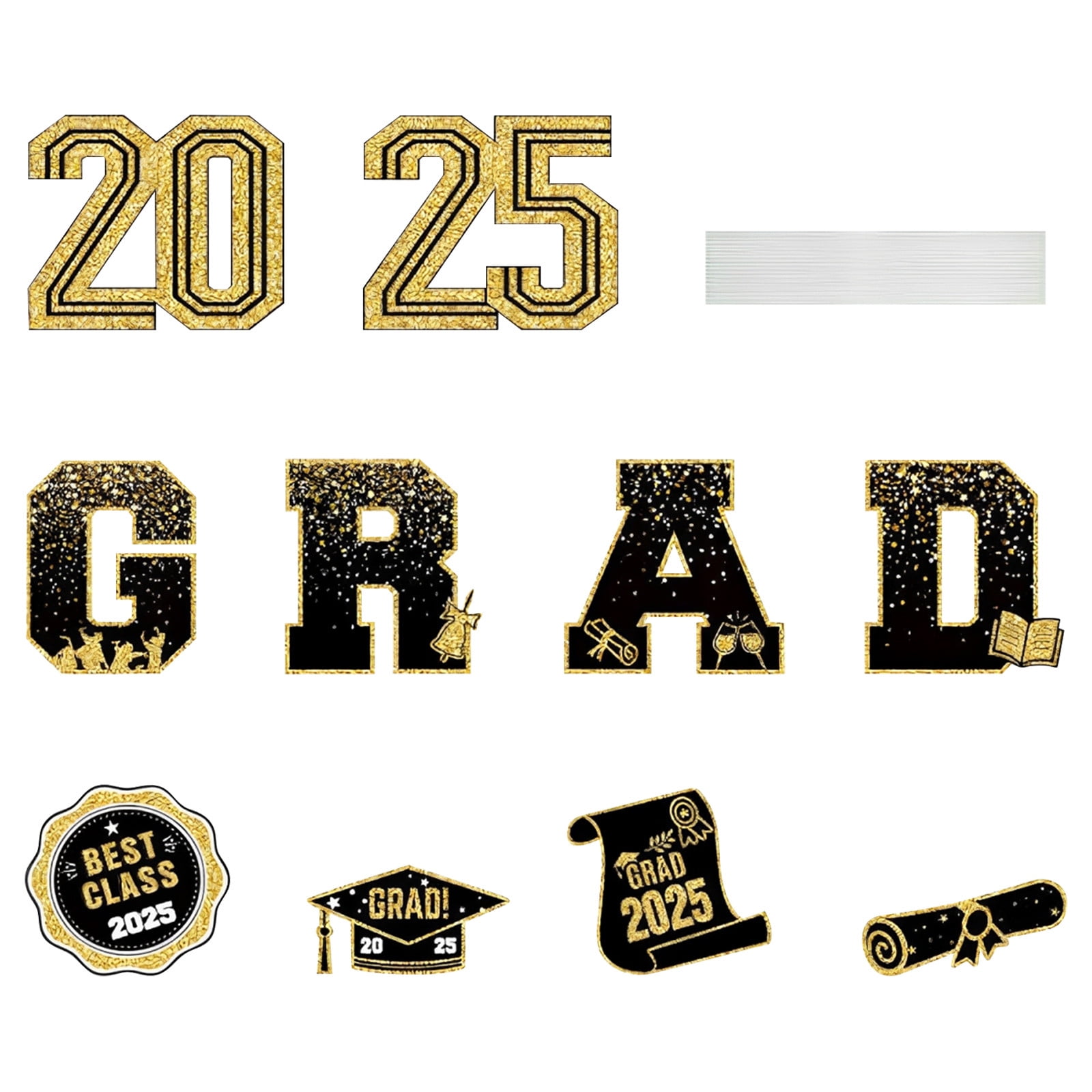 Graduation Decorations 2025 Yard Signs –10PCS Large Black & Gold ...