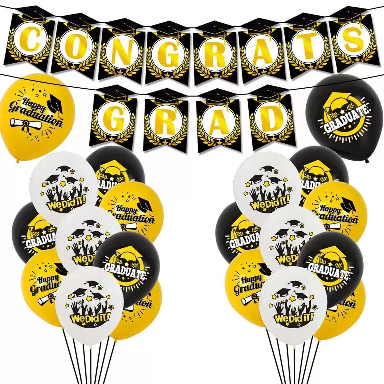 Graduation Decorations 2026 Party Supplies - Congrats Grad Banner & 18 ...