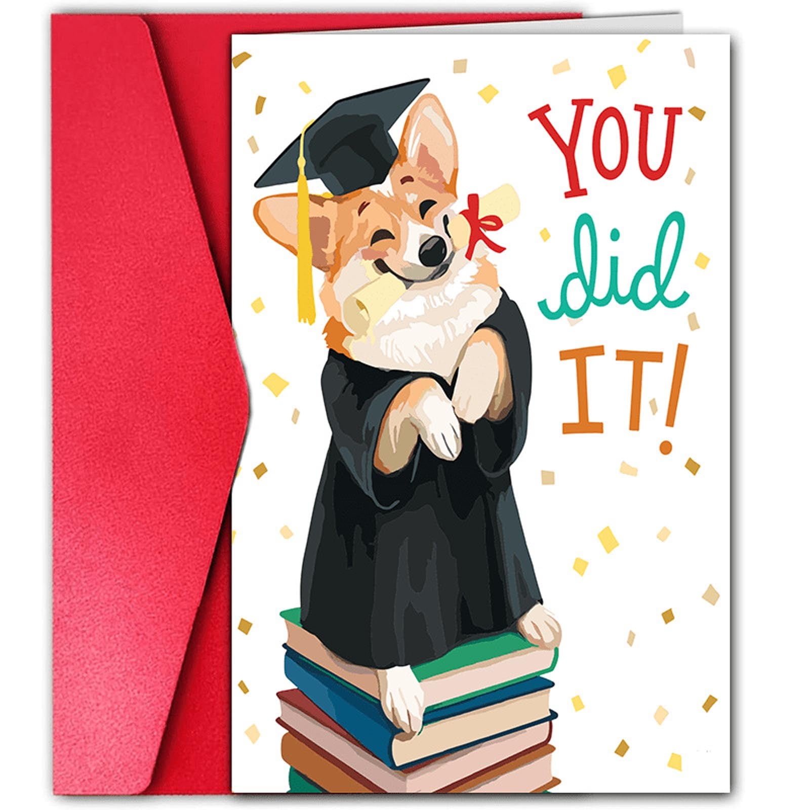 Graduation Decorations Cartoon Character Greeting Card With Envelope ...
