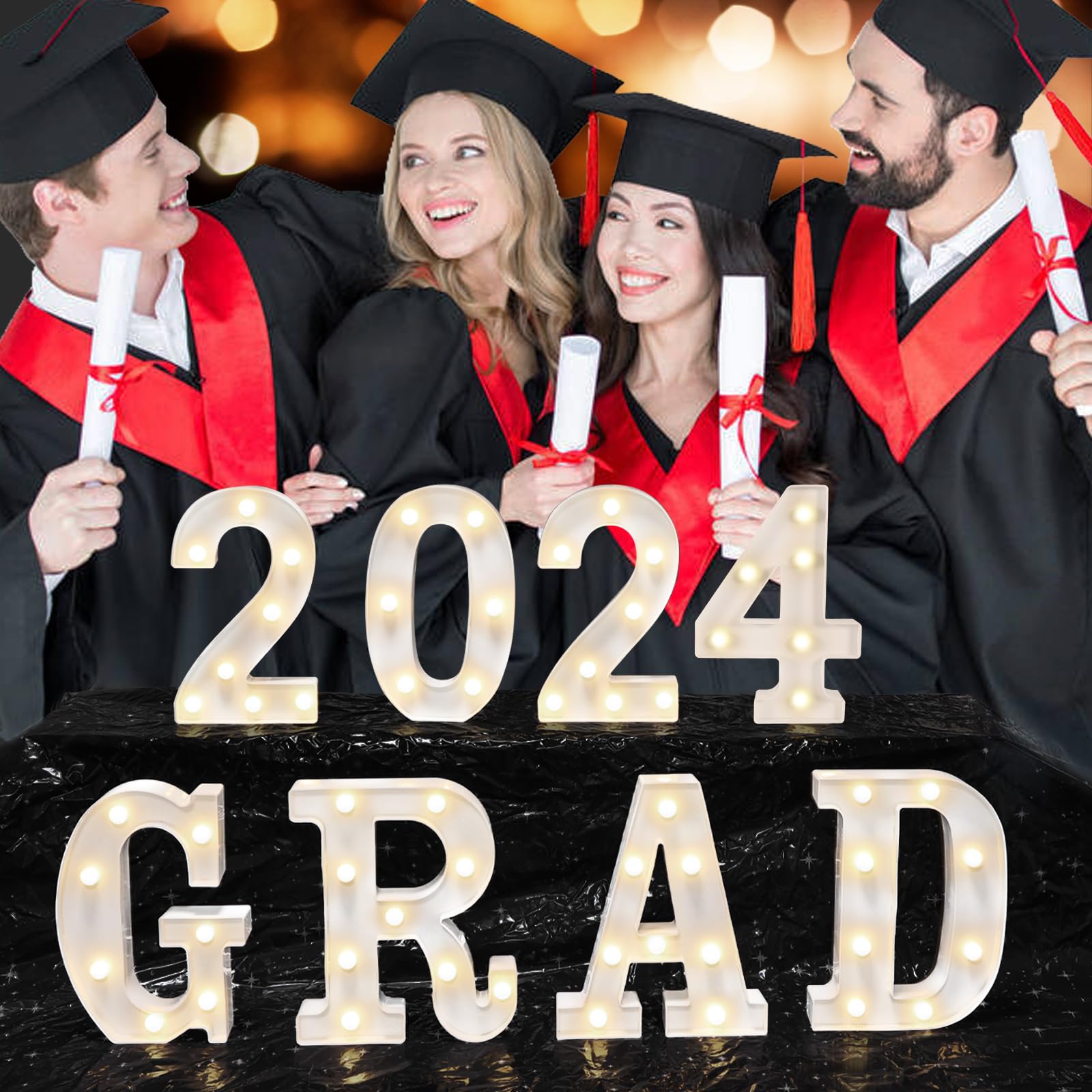 Graduation Decorations Class of 2024-8 LED Marquee Light Up Letter ...