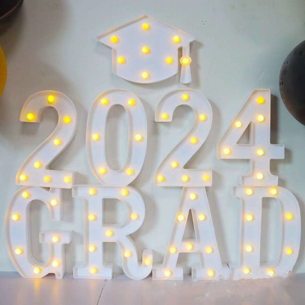 Graduation Decorations Class of 2024,8 LED Marquee Light Up Letters ...