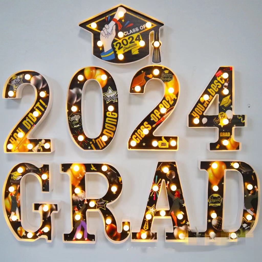 Graduation Decorations Class of 2024,8 LED Marquee Light Up Letters ...