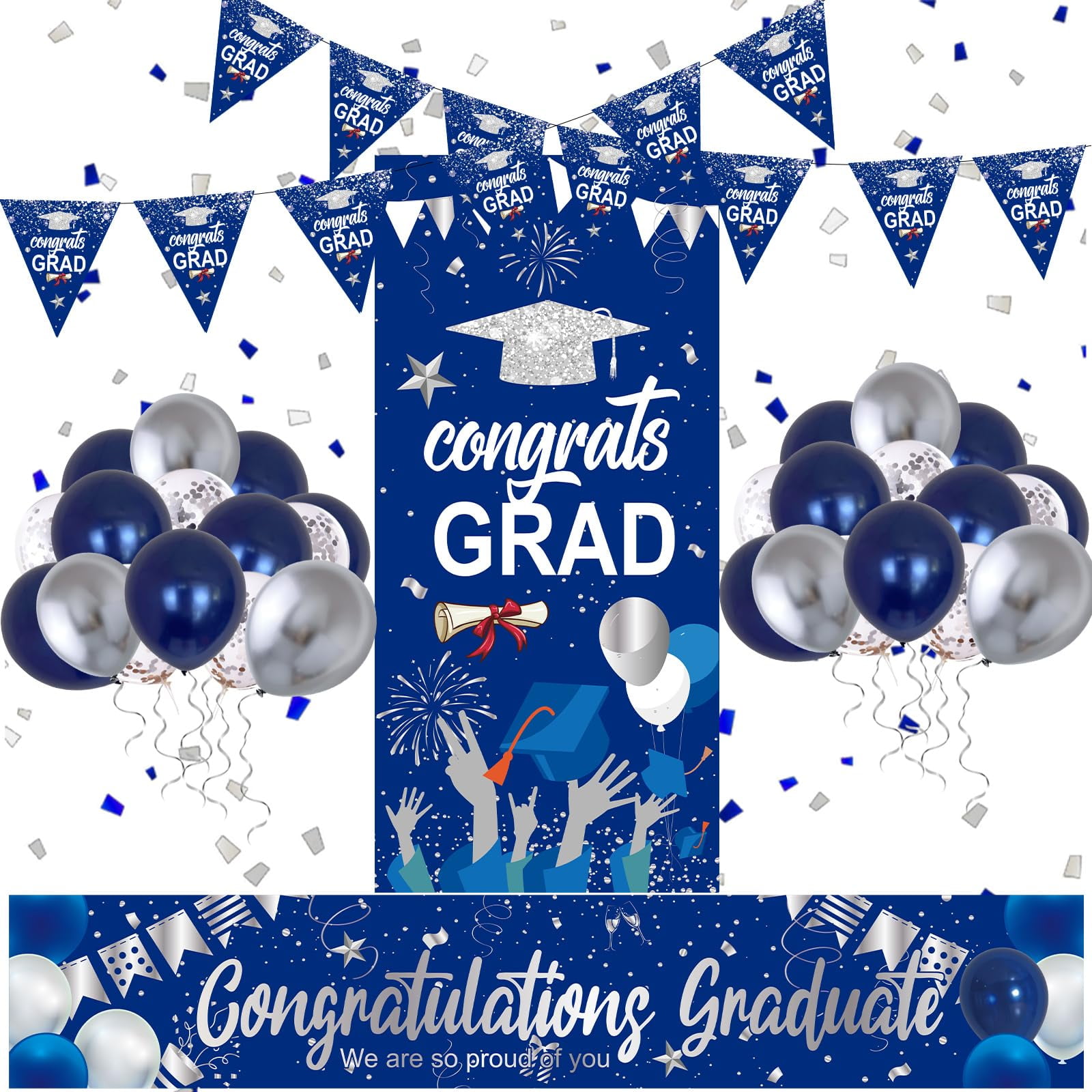 Graduation Decorations Class of 2024, Graduation Decorations 2024, Blue ...