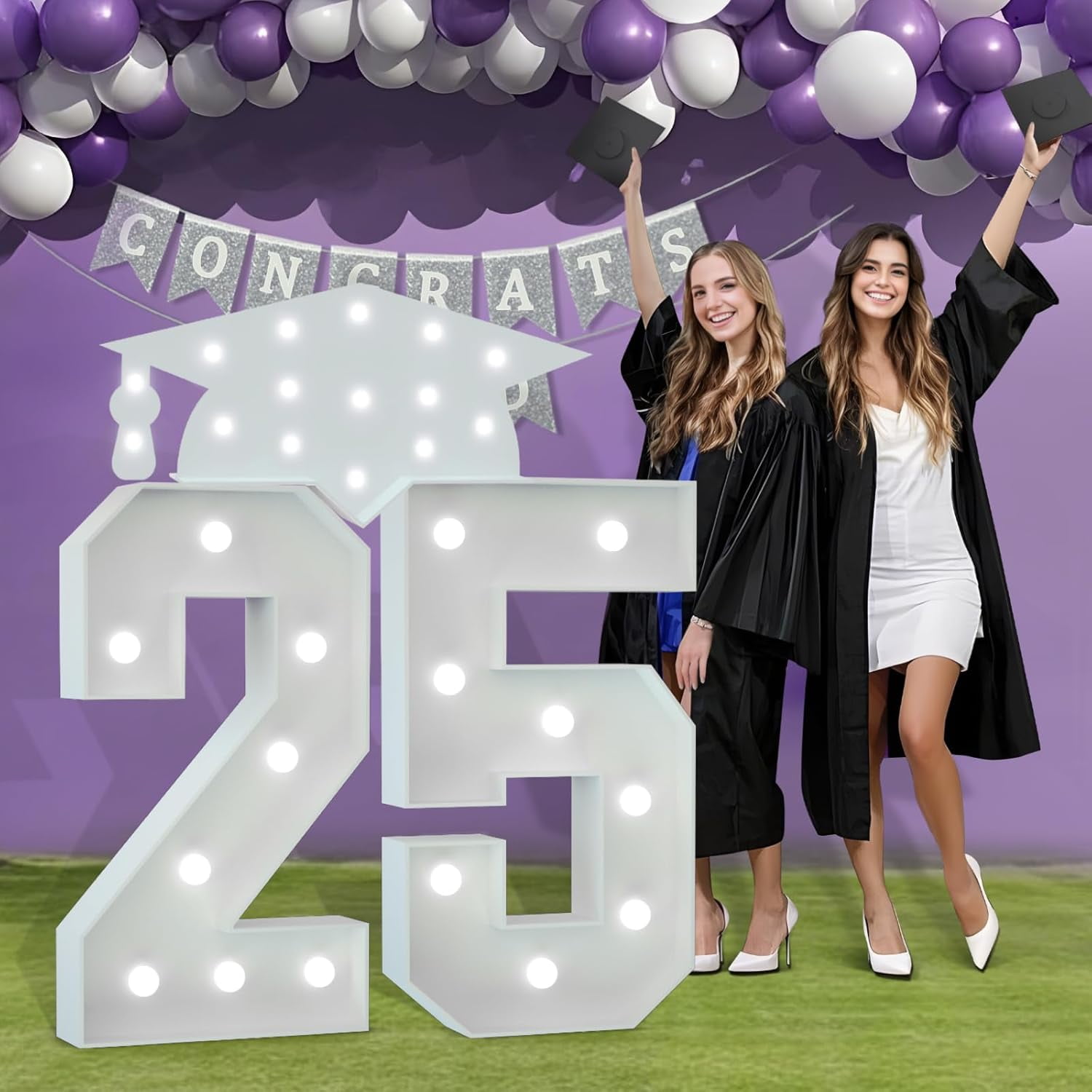 Graduation Decorations Class of 2025 3FT: Marquee Light up Numbers 25 ...
