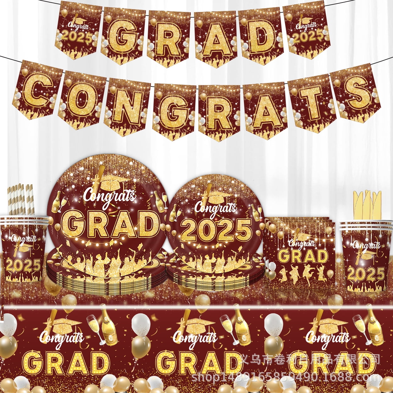 Graduation Decorations Class of 2025 Black and Gold Graduation Party ...