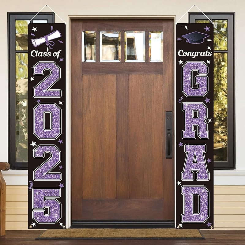 Graduation Decorations Class of 2025, Congrats Grad Banner Hanging ...