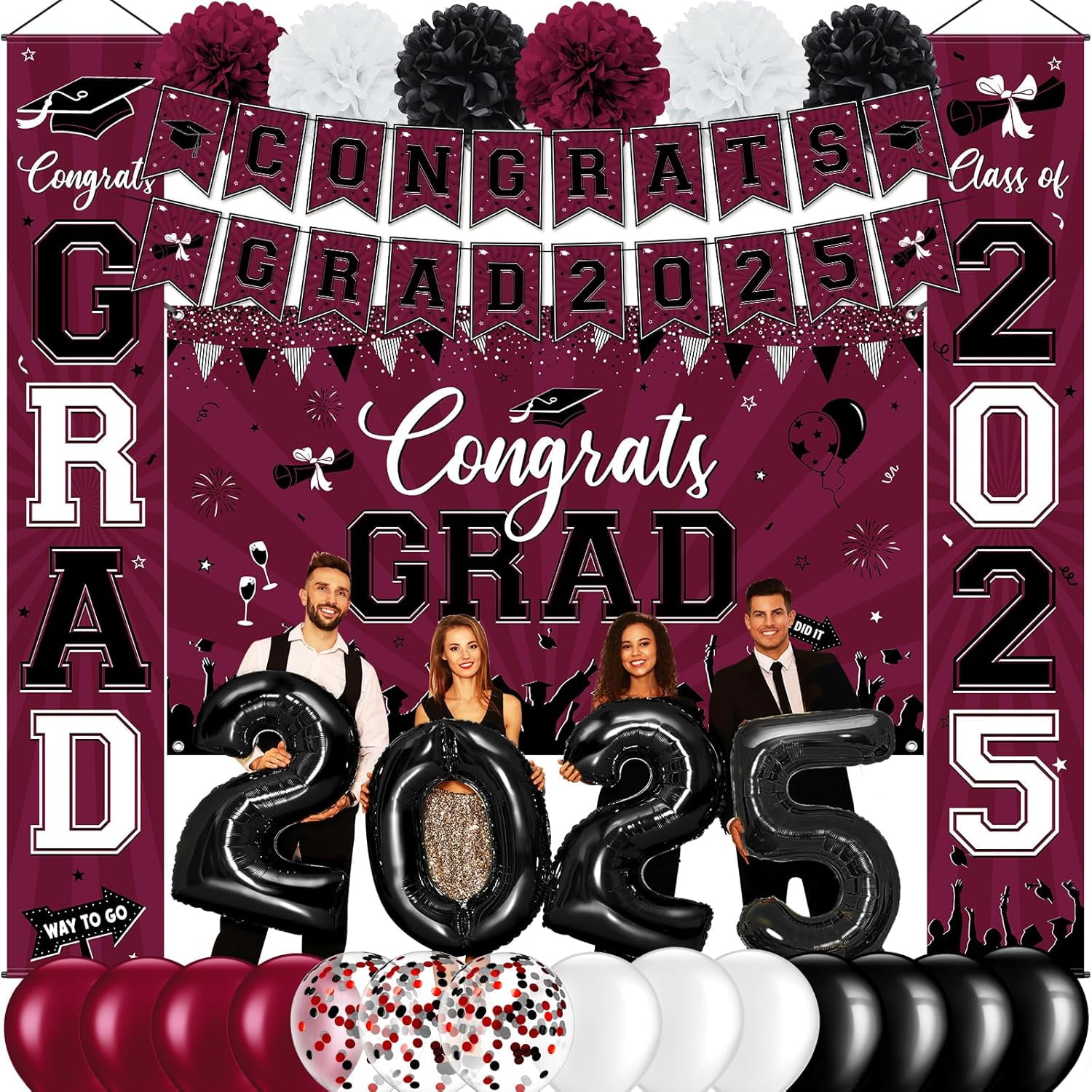 Graduation Decorations Class of 2025, Graduation Party Decorations Set ...