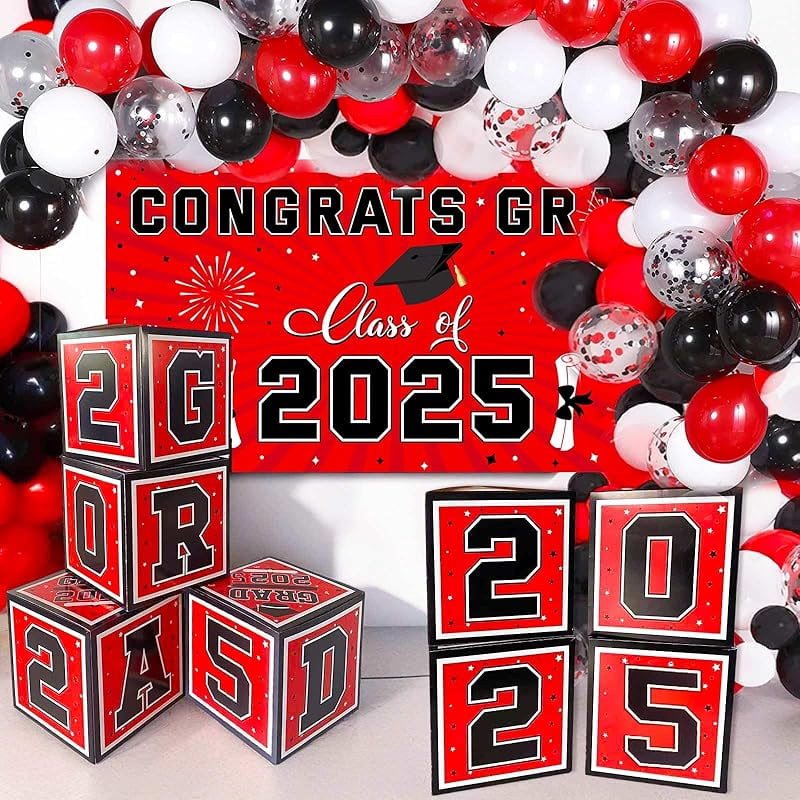 Graduation Decorations Class of 2025 Navy Blue and Gold | 2025 GRAD ...