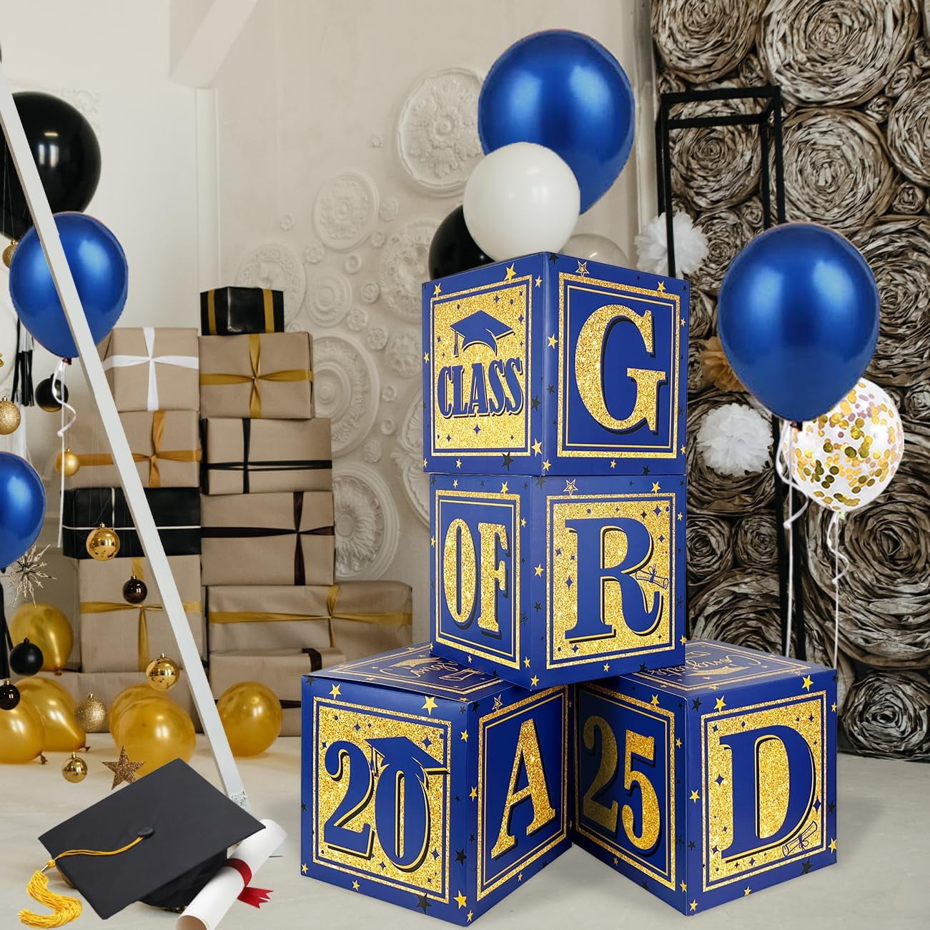 Graduation Decorations Class of 2025 Decorations Royal Blue and Gold ...