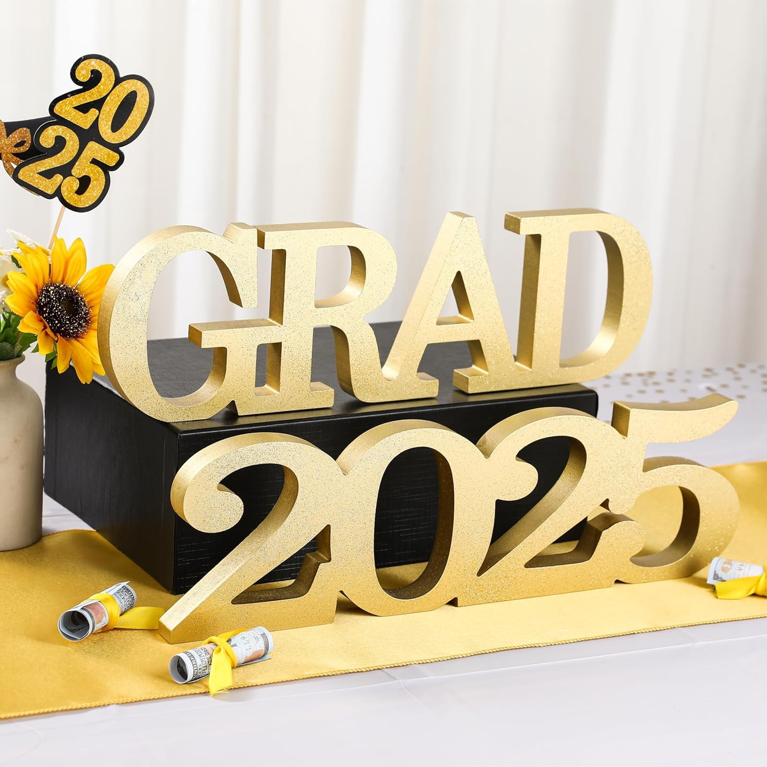 Graduation Decorations Class of 2025 -Wooden and 2025 Tabletop Sign ...