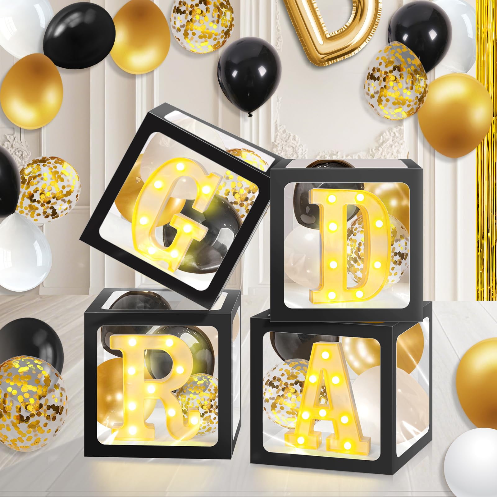 Graduation Decorations Class AJH3 of 2025, 4 Graduation Balloons with ...