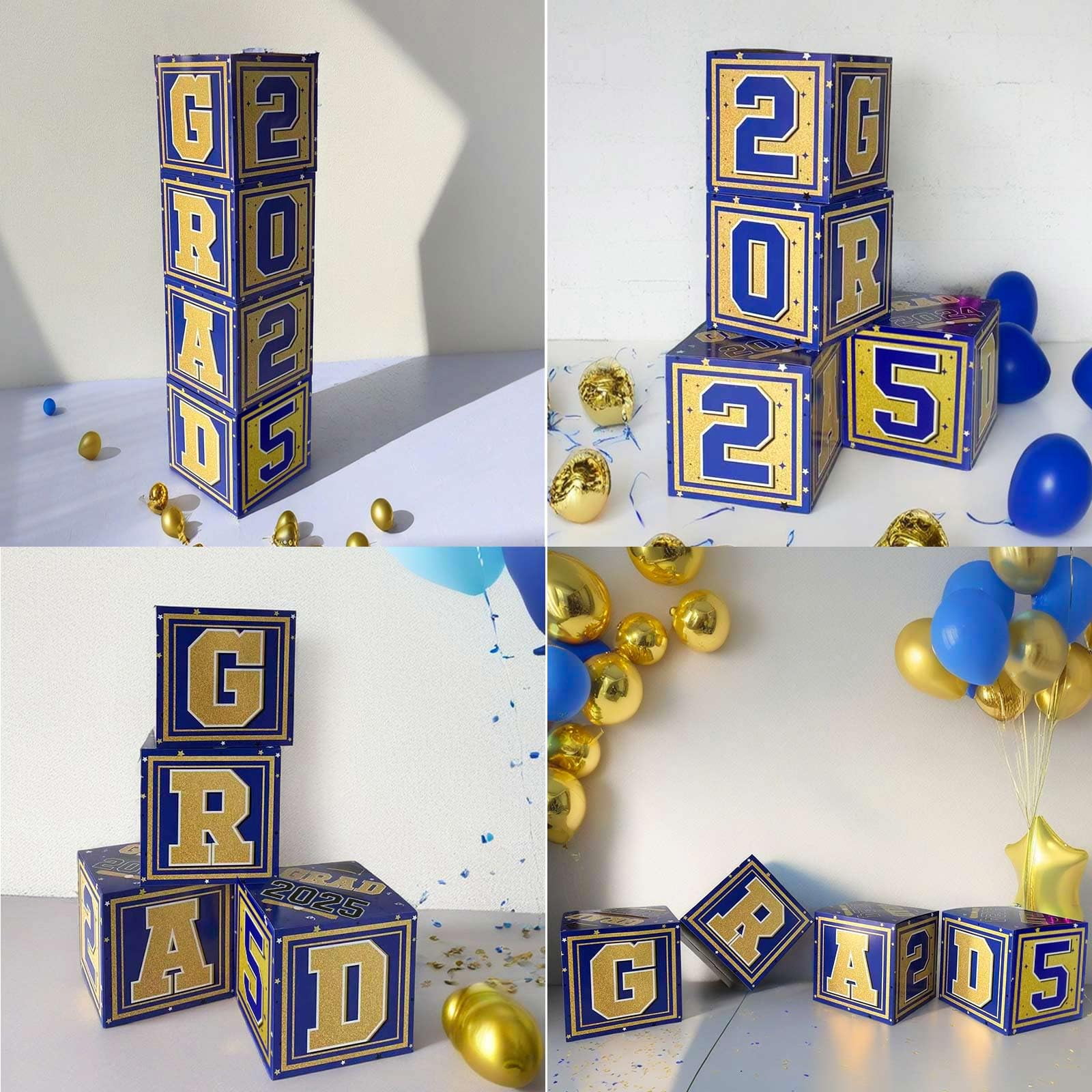 Graduation Decorations Class AJH3 of 2025 Navy Blue and 2025 GRAD ...